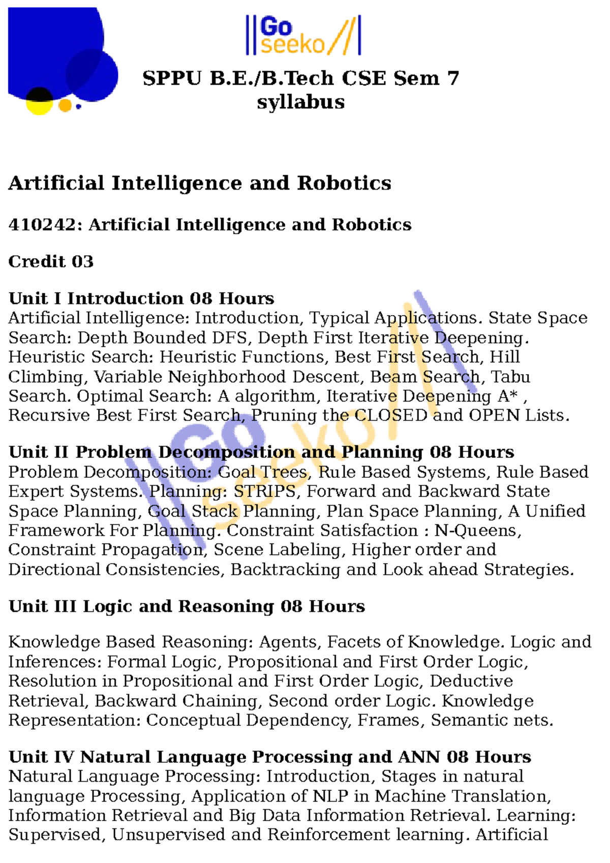 CSE Sem 7 syllabus - HI UJIHIJ HBIUIHUIHUI IHHBUIHUI IHJBNHIJ - SPPU B ...