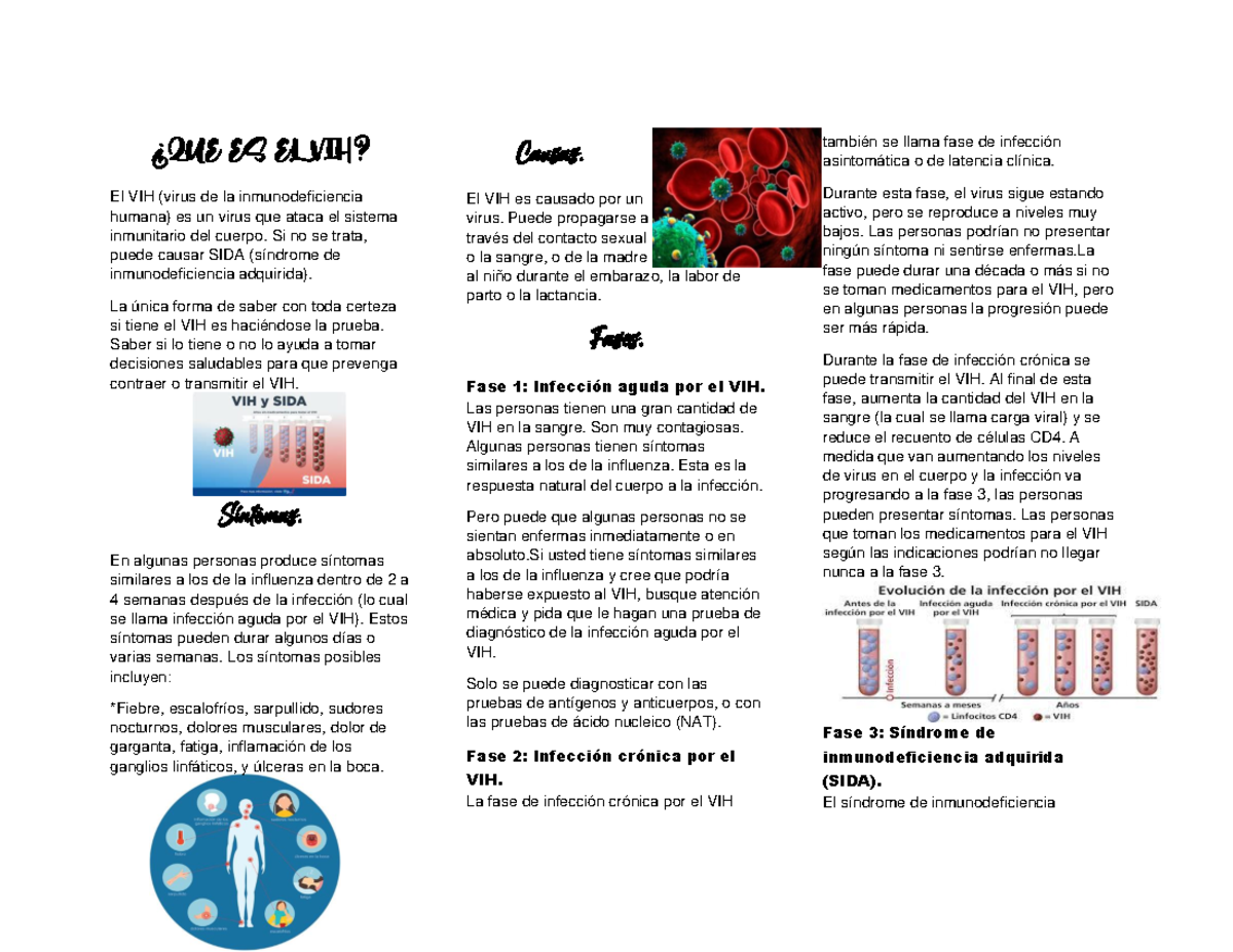 QUE ES EL VIH - ¿QUE ES EL VIH? El VIH (virus de la inmunodeficiencia ...