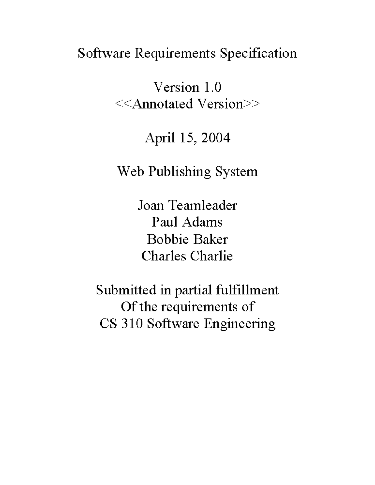 SRSExample-webapp - Software Requirements Specification Version 1 ...