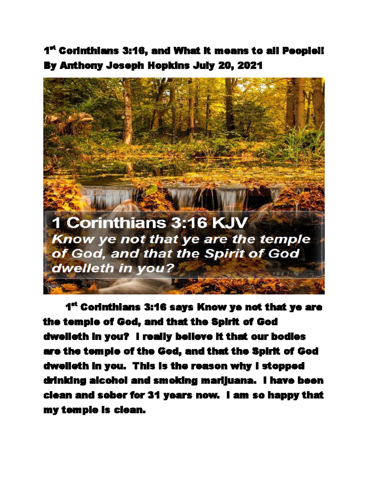 1st Corinthians 3 - 1 st Corinthians 3:16, and What it means to all ...