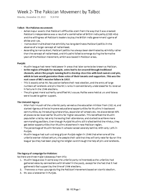 Pakistan Affairs Timeline and Notes - CSS-2015- Pakistan Affairs A ...