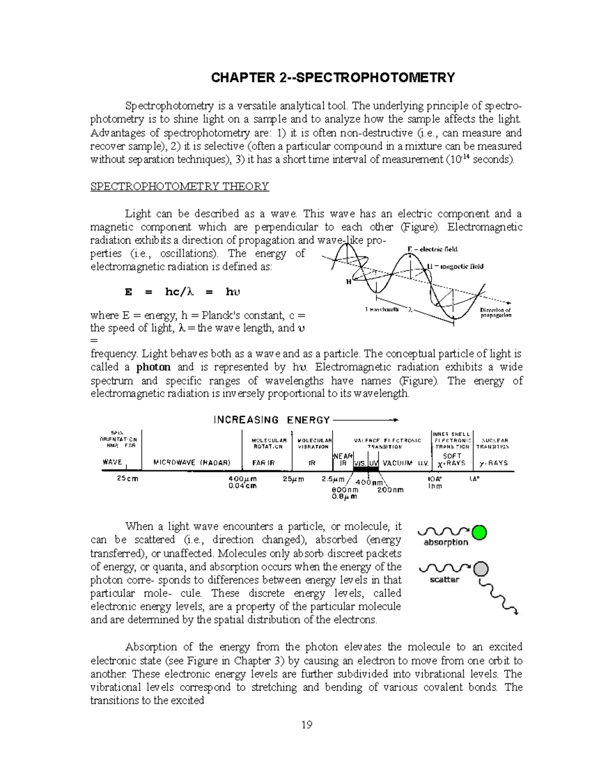 Spectrophotometry - CHAPTER 2-SPECTROPHOTOMETRY Spectrophotometry is a versatile analytical tool ...