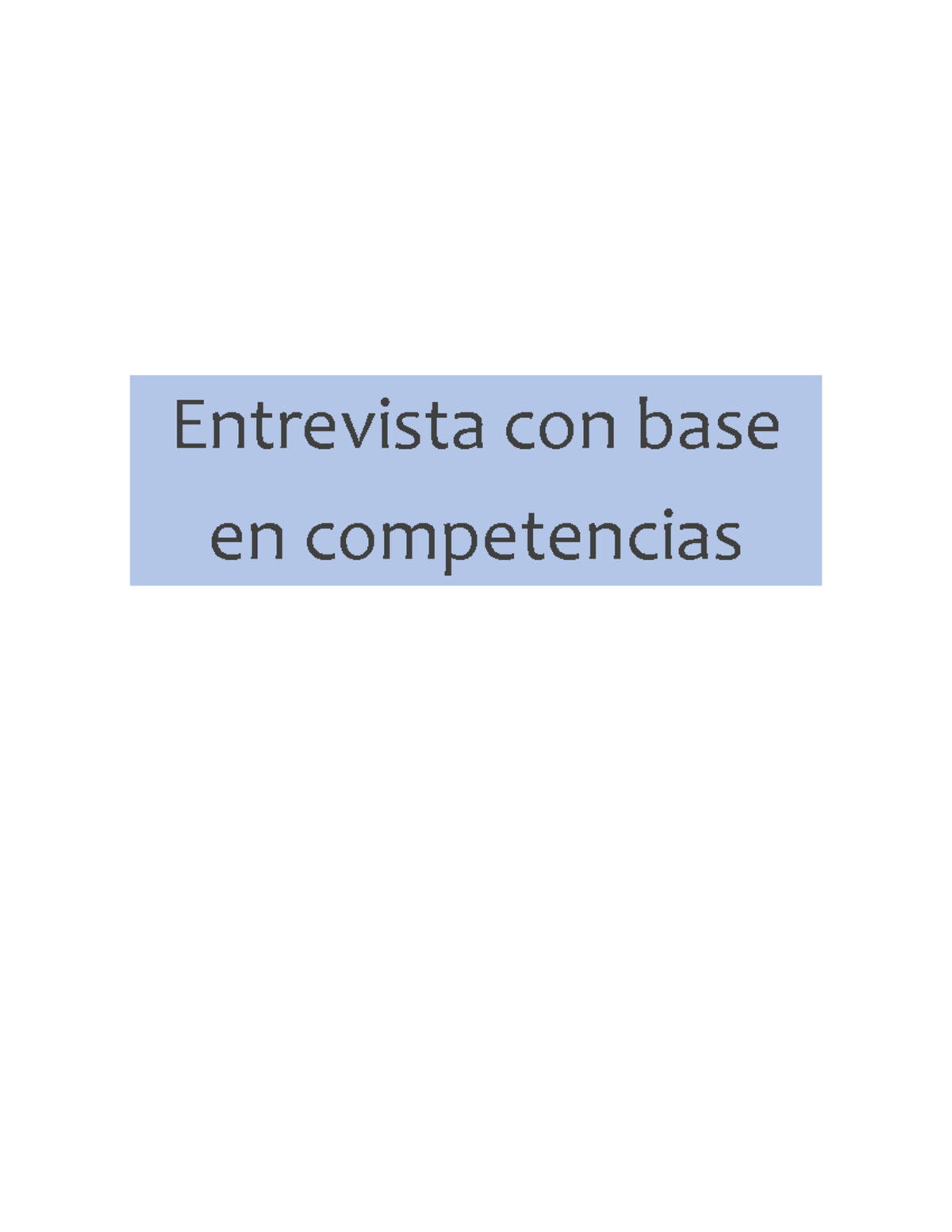 Manual del participante Entrevista con base en competencias 1 ...