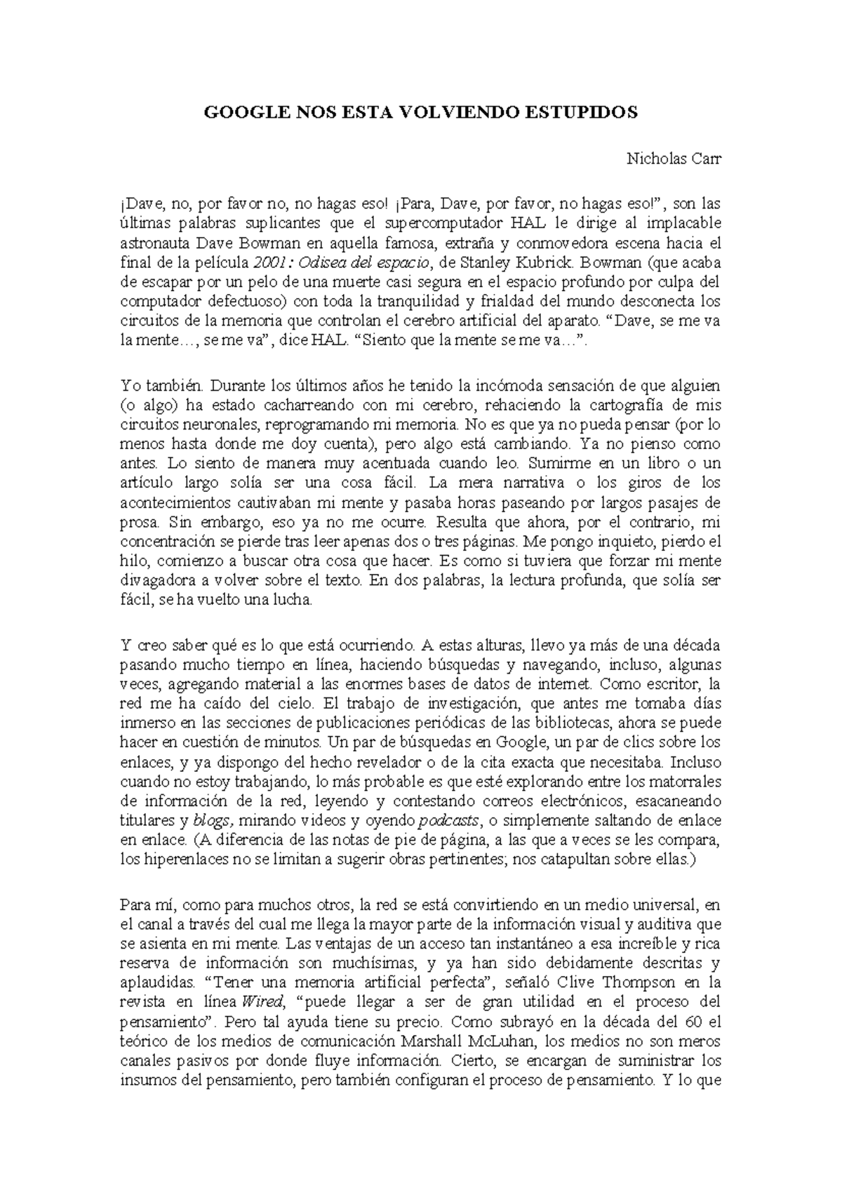 Google NOS ESTA Volviendo Estupid os - GOOGLE NOS ESTA VOLVIENDO ...