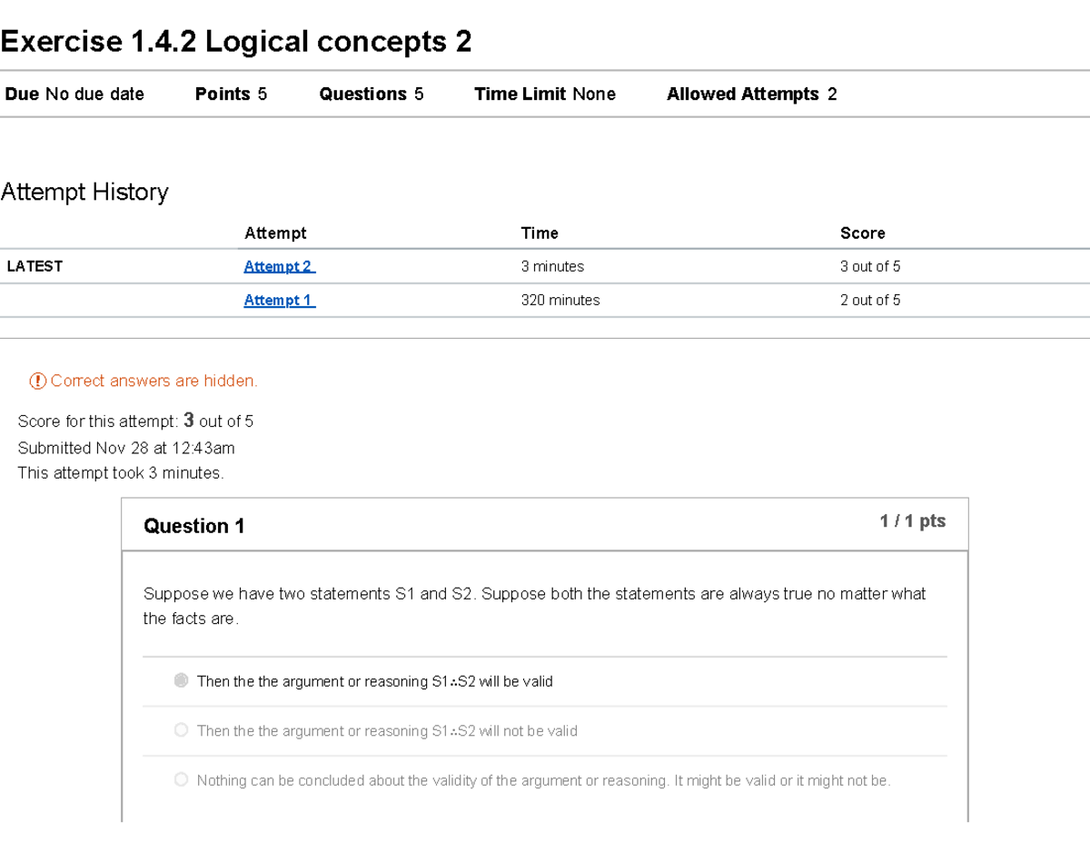 Exercise 1.4.2 Logical concepts 2 PHIL 220A 003 99A 2021WA Symbolic ...