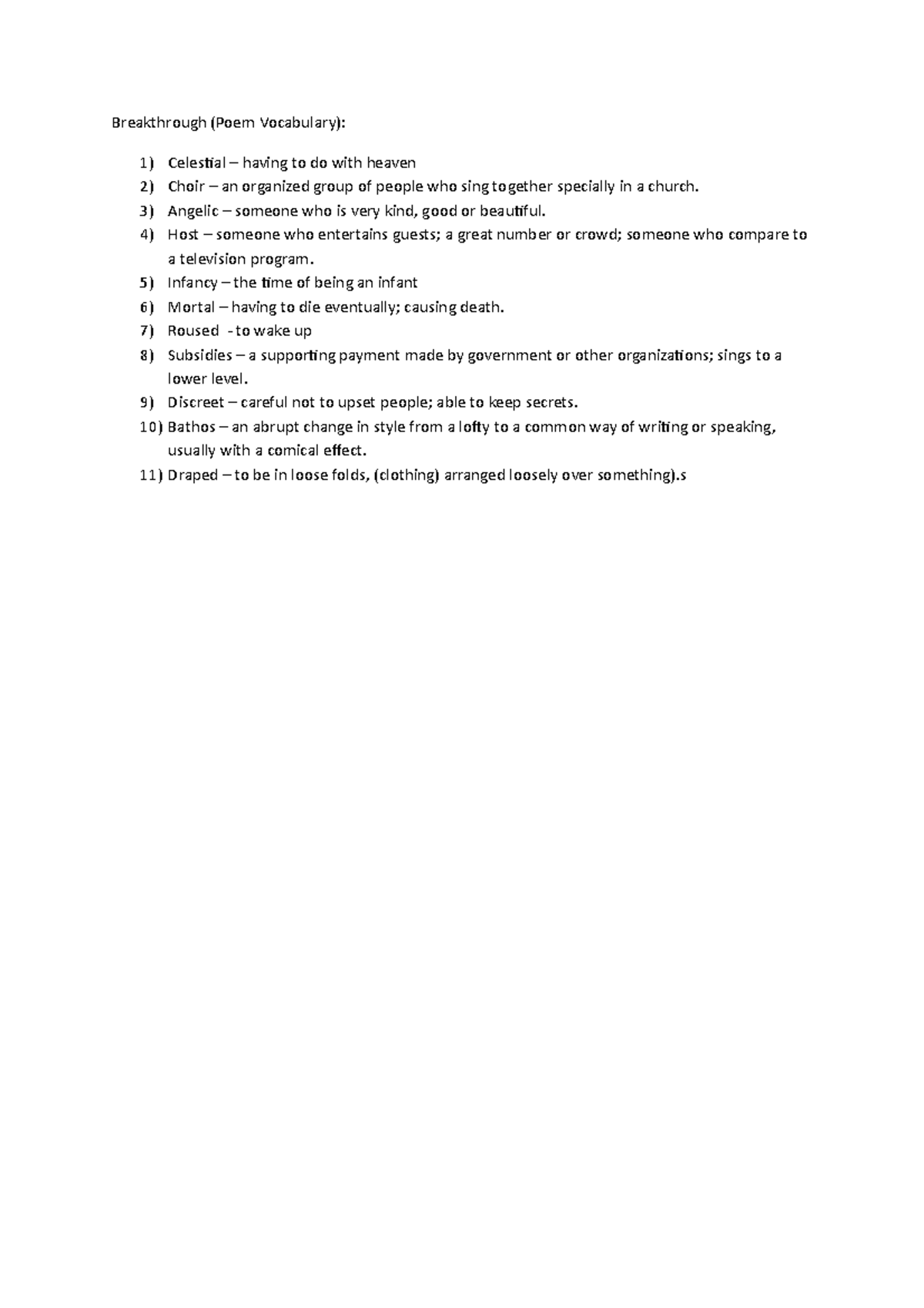 Breakthrough (Poem Vocabulary) - Breakthrough (Poem Vocabulary ...