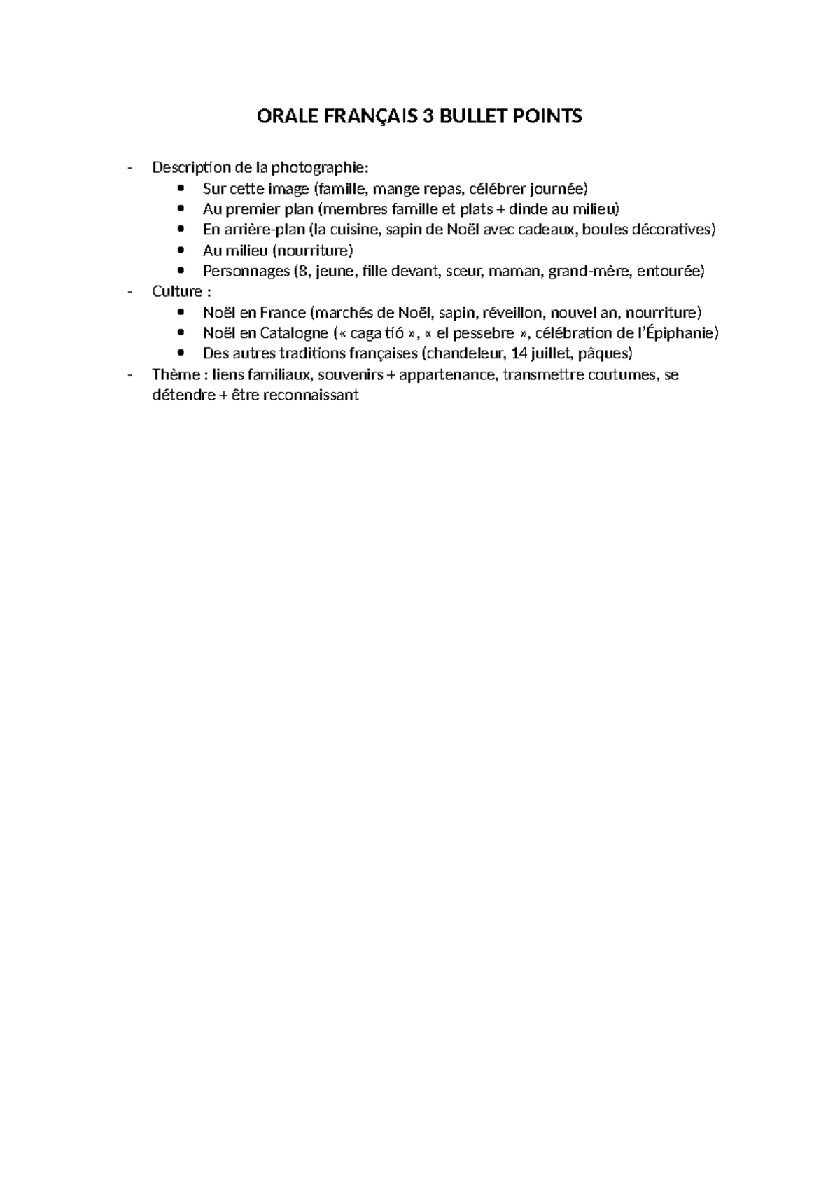 Orale FrançAIS 3 Bullet Points - ORALE FRANÇAIS 3 BULLET POINTS ...