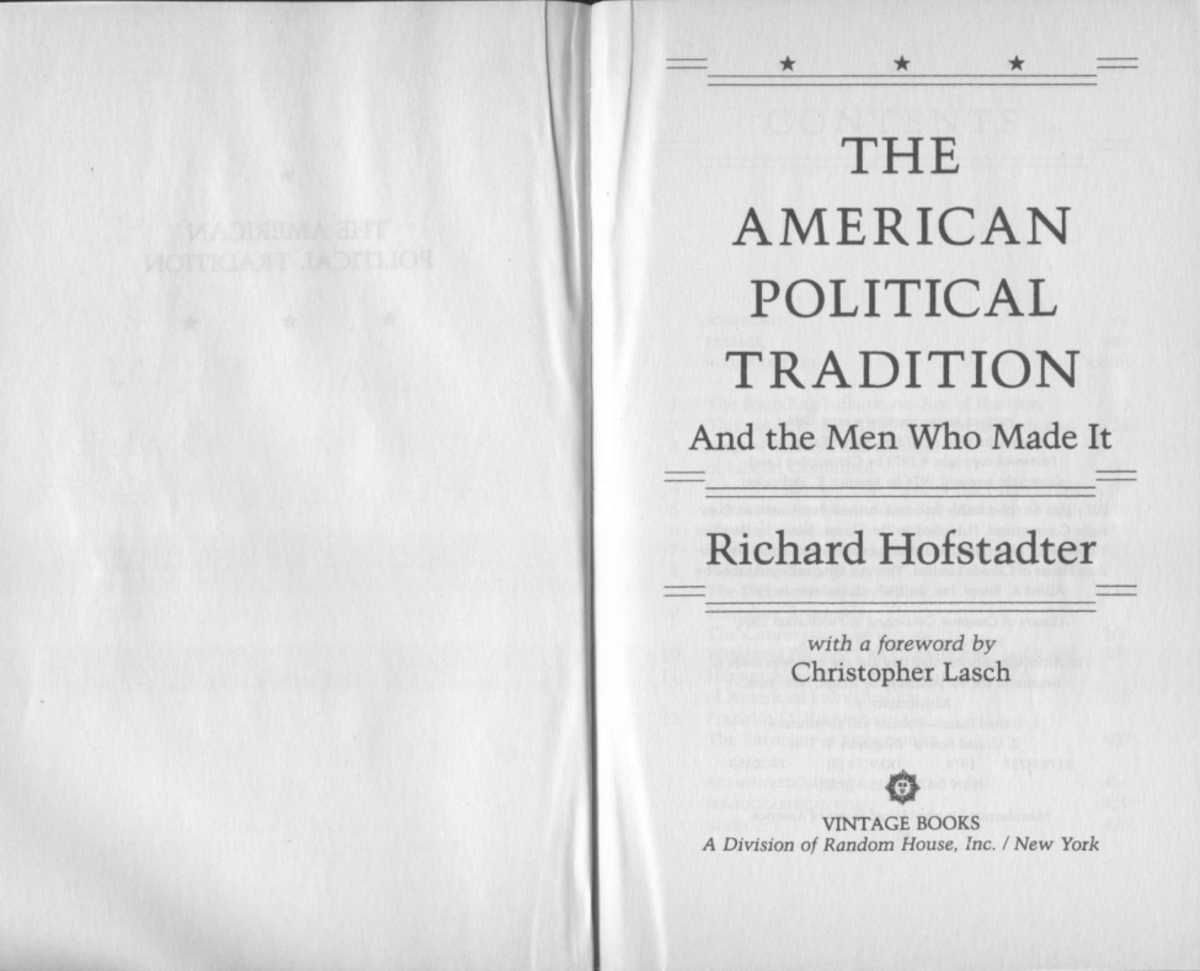 Hofstadter, The Founding Fathers - HIST 20 - Studocu