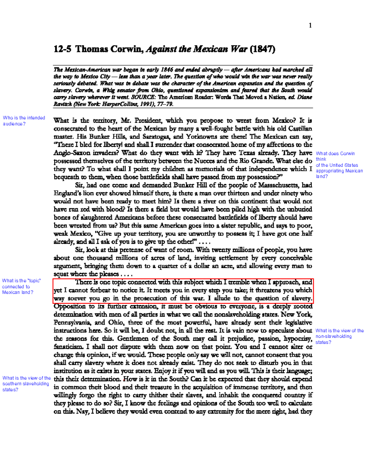 Against the Mexican War - The question of who would win the war was ...