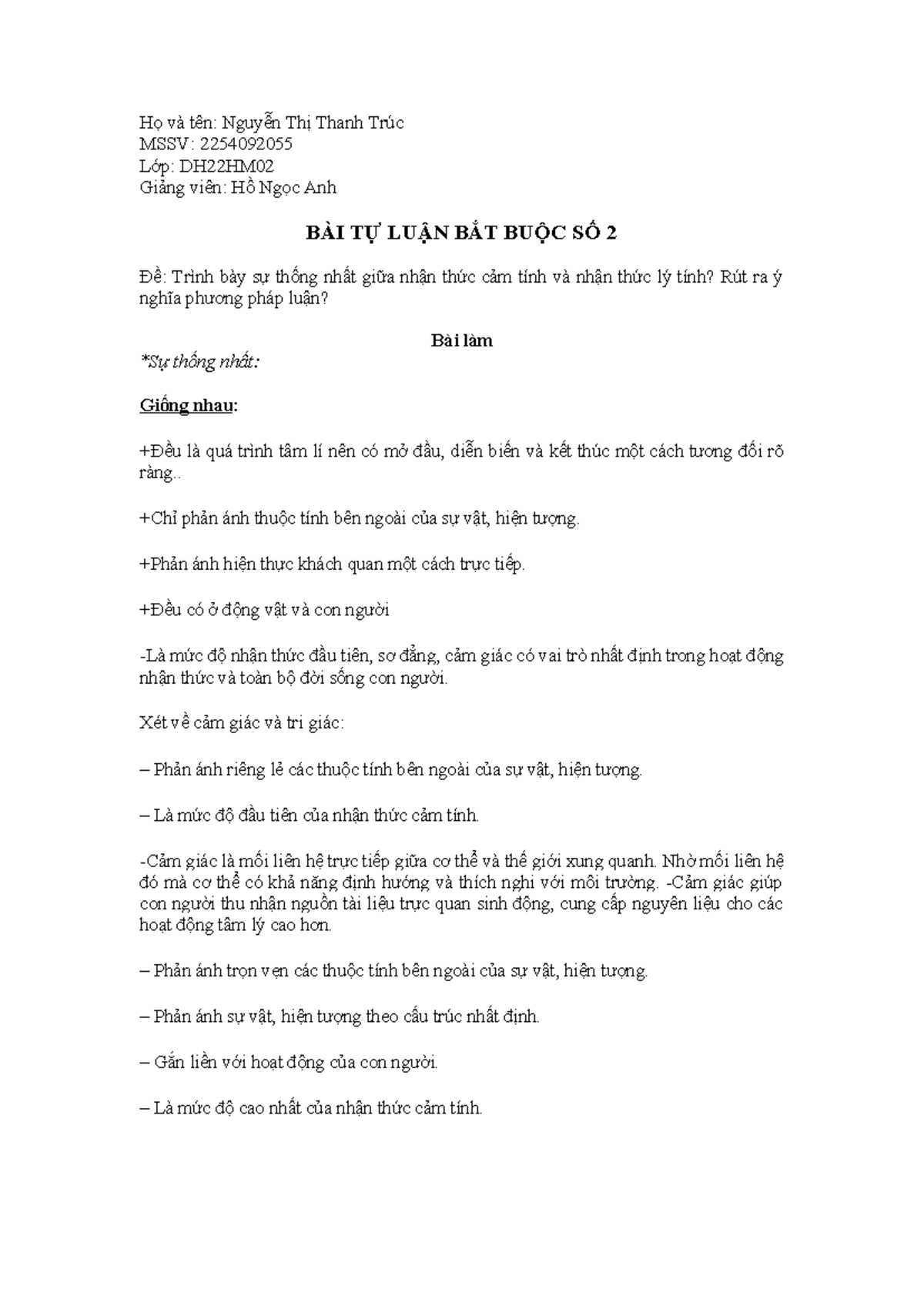 Bài TL2 Triết - how to download this document - Họ và tên: Nguyễn Thị ...