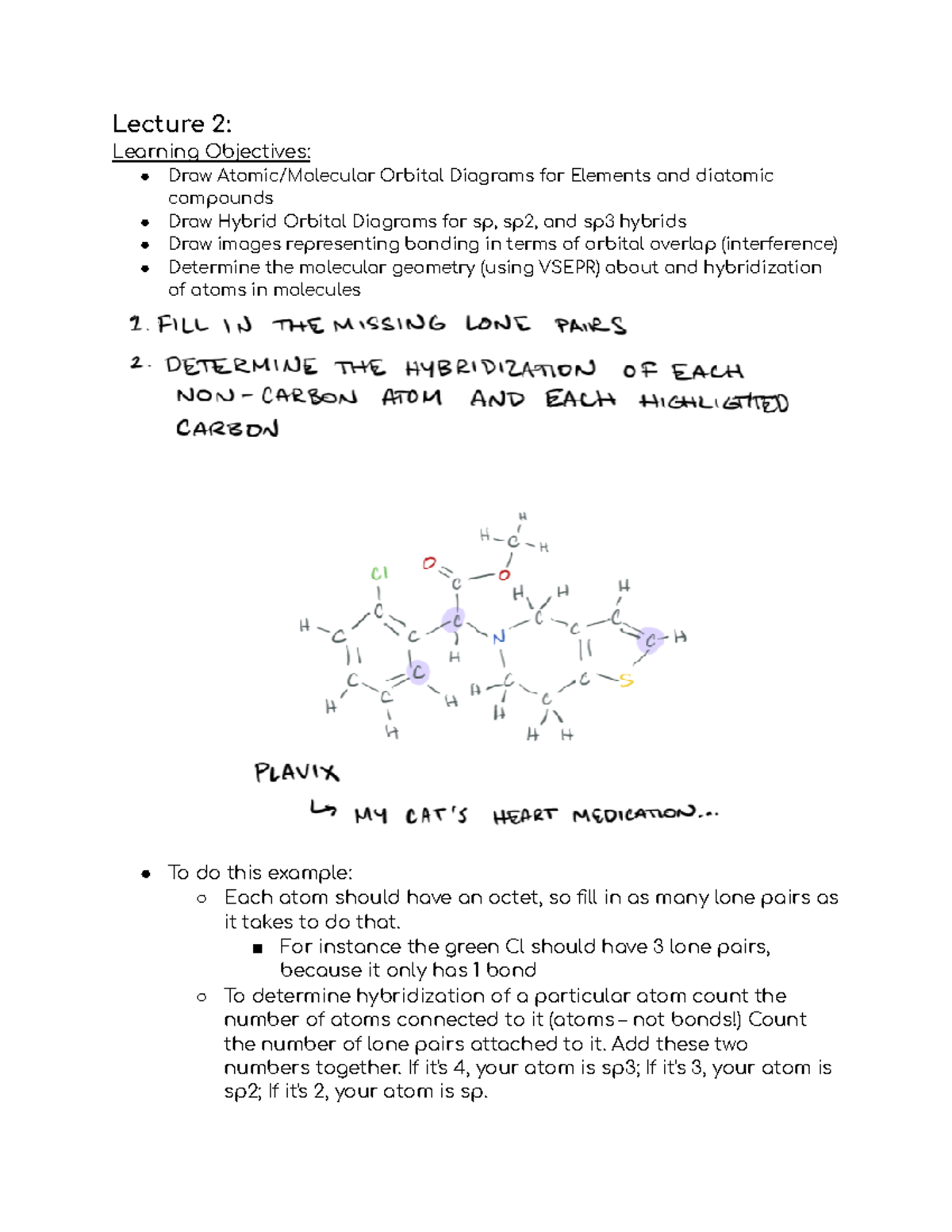 Chem 14 C Notes Lecture 2 Part 1 - Lecture 2: Learning Objectives: Draw ...