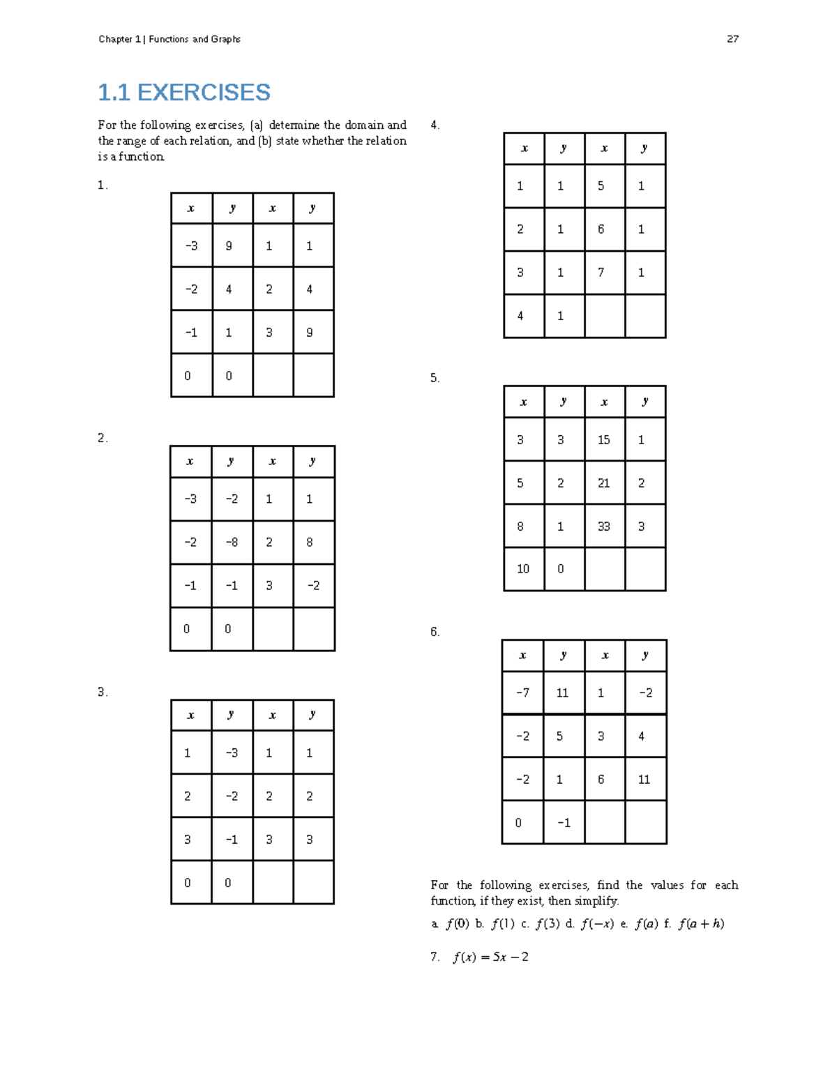 Exercises - 1 EXERCISES For the following exercises, (a) determine the ...