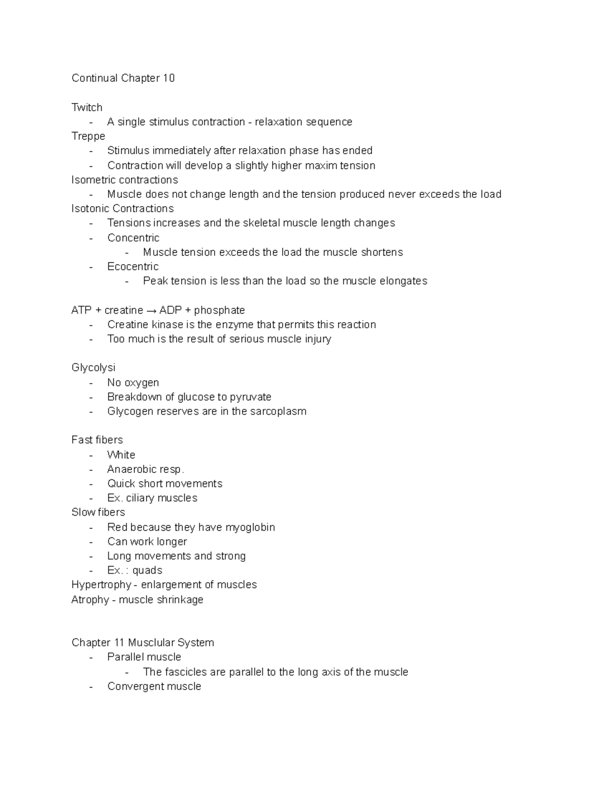 Anatomy 2 - Continual Chapter 10 Twitch - A single stimulus contraction ...
