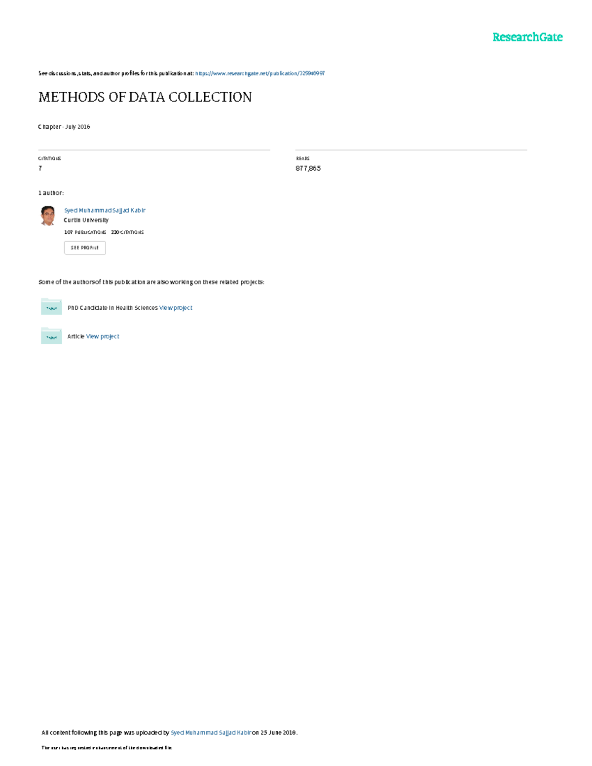 Methods of Data Collection - Research Methodology - EWU - Studocu