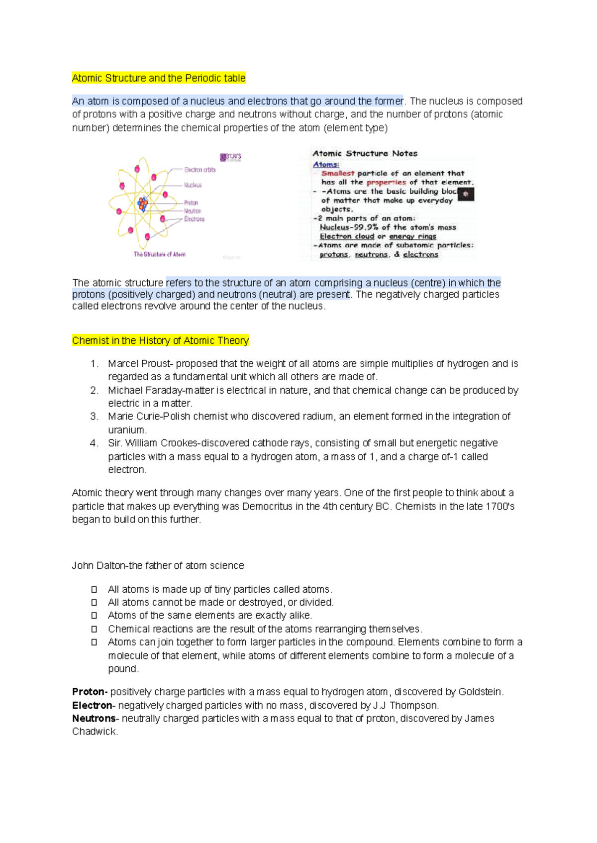 Atomic structure and the periodic table - The nucleus is composed of ...