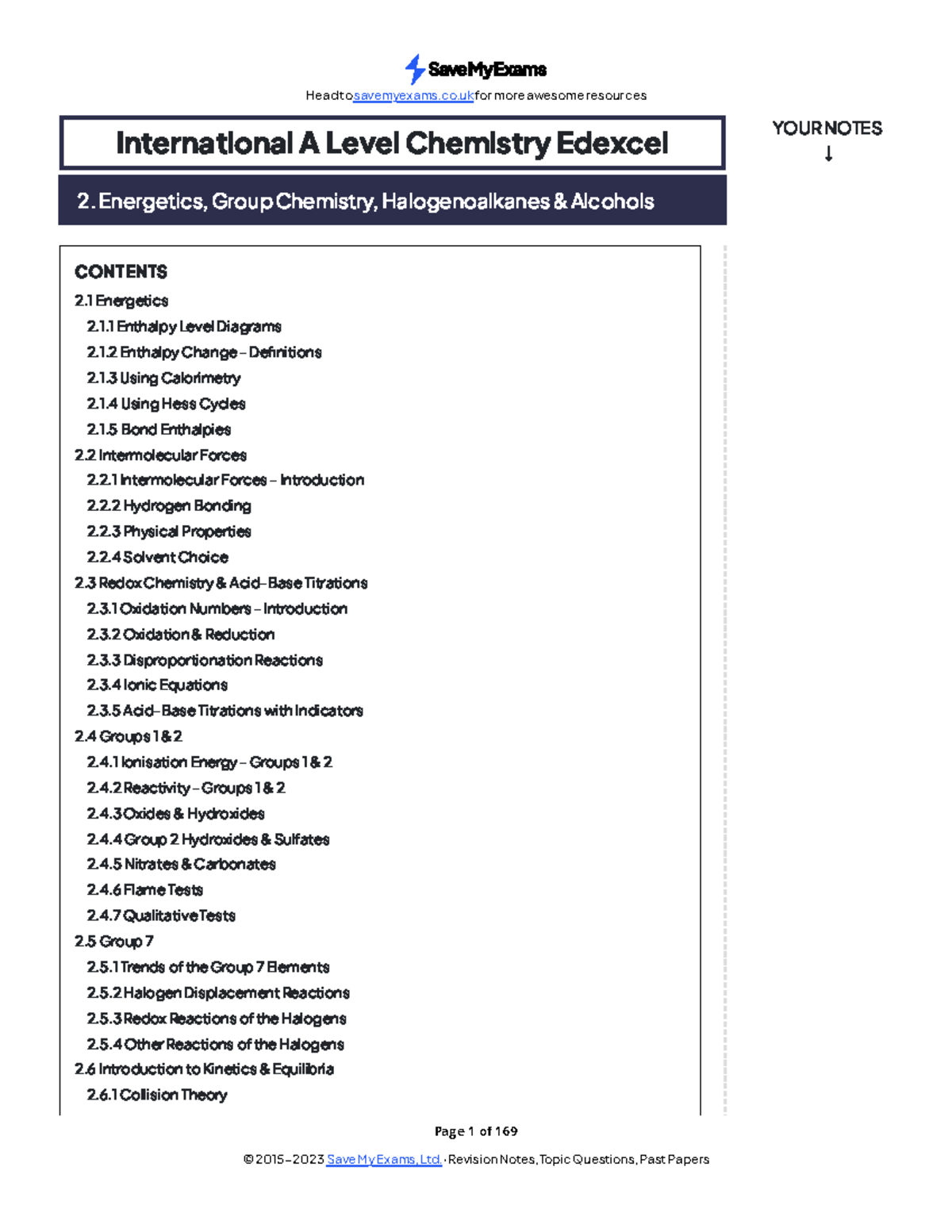 2 - A level chemistry notes - Page 1 of 169 International A Level ...