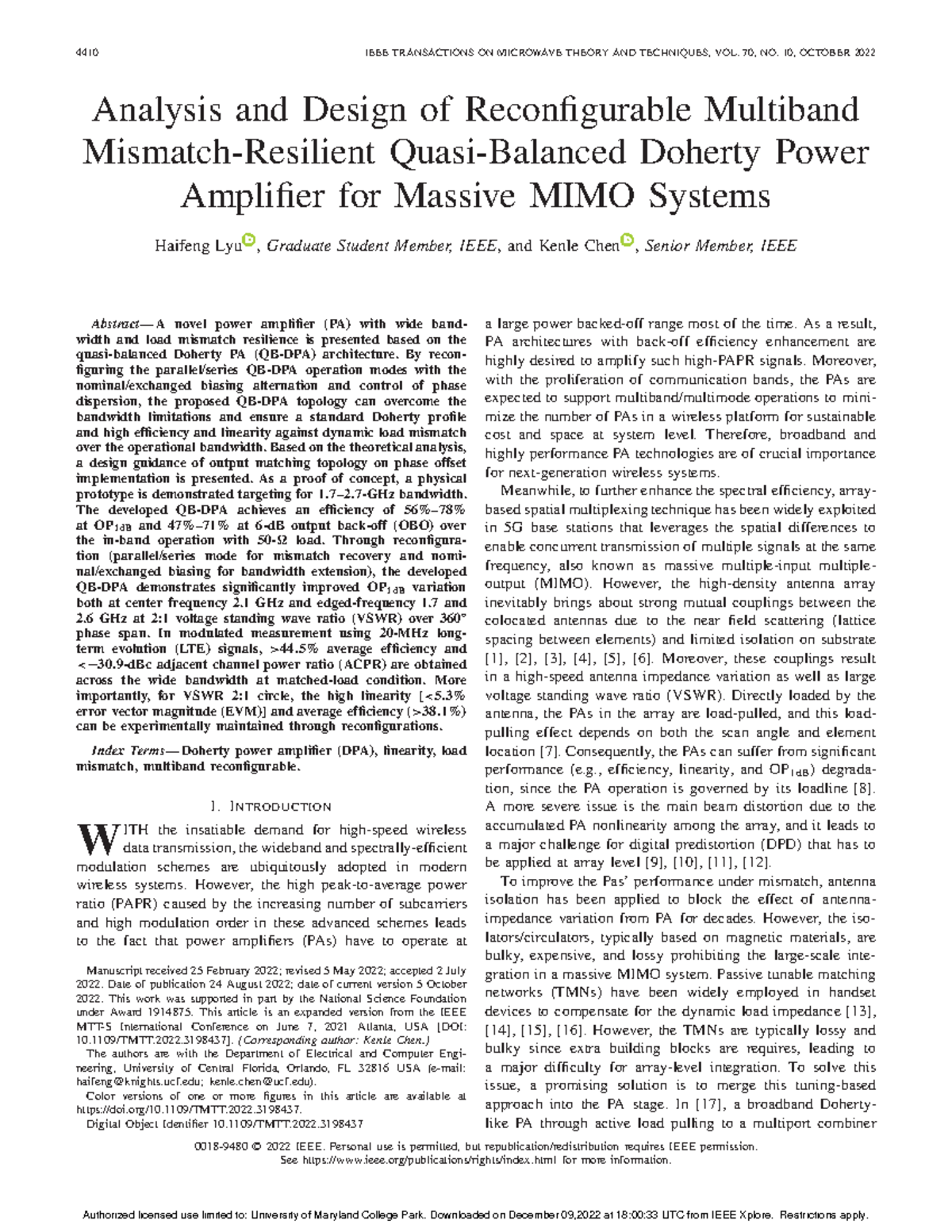 Analysis and Design of Reconfigurable Multiband Mismatch-Resilient ...