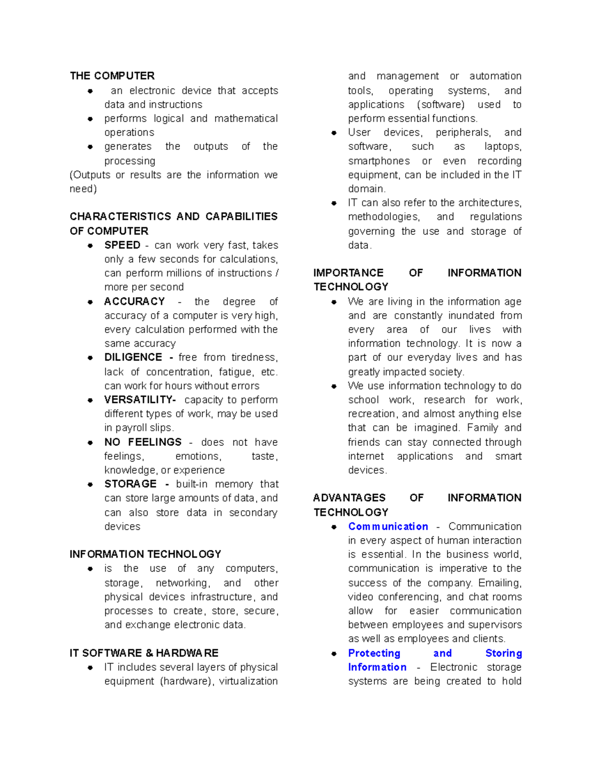 Living in IT Era - Prelims - THE COMPUTER an electronic device that ...