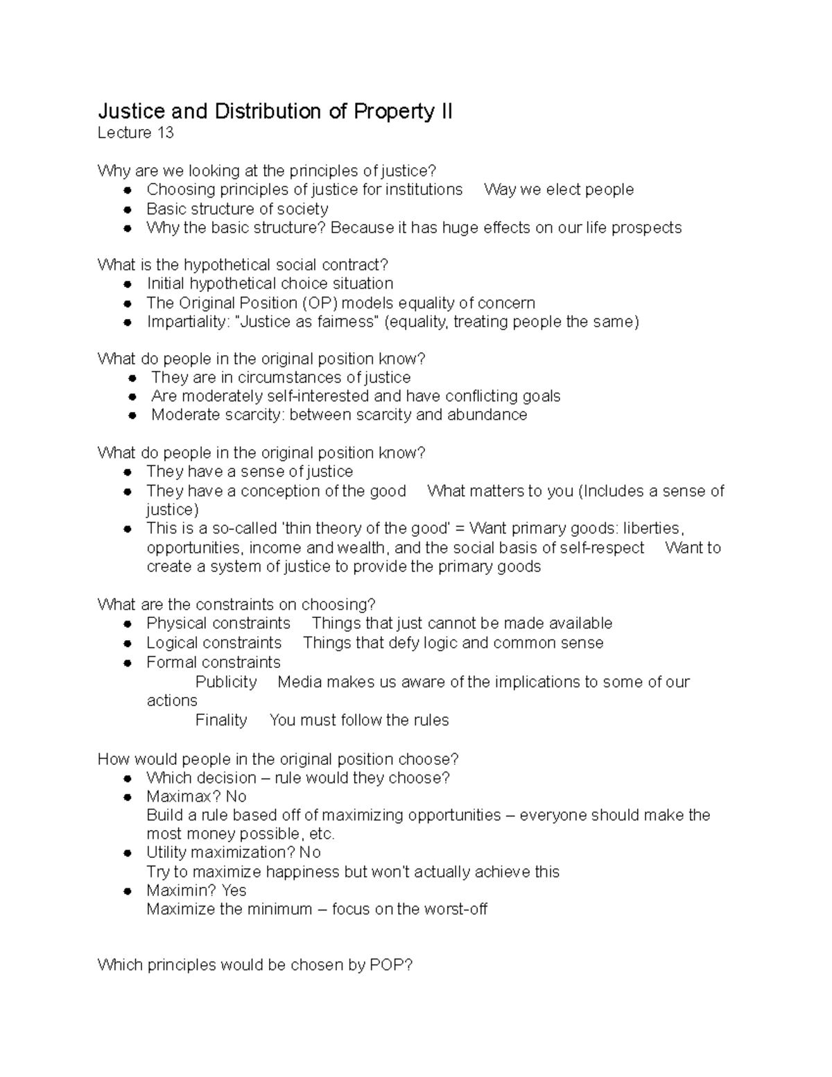 Intro to Poli Sci - Sem 1 - Chapter 13 - 2019 - Justice and ...