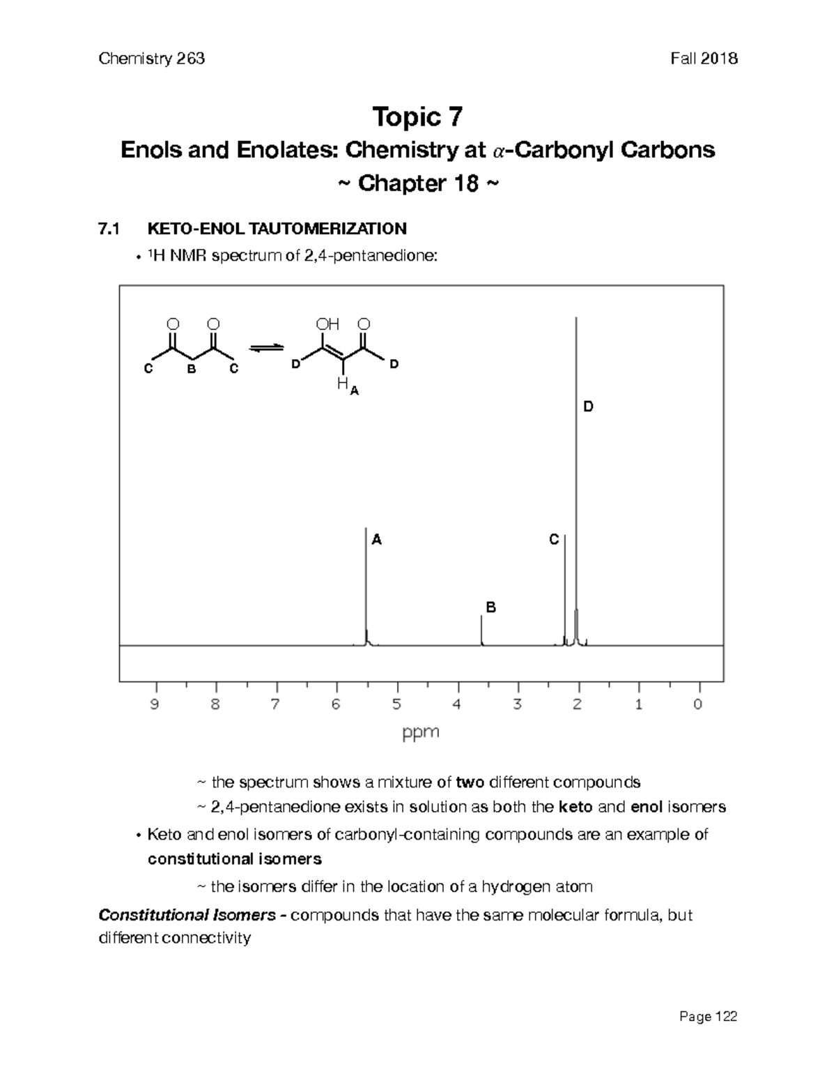 Topic 7 Enolates Ch263 Wi20 - Topic 7 Enols and Enolates: Chemistry at ...