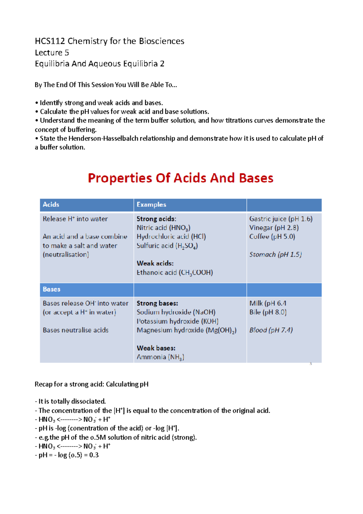 Equilibria And Aqueous Equilibria 2 - .. Identify strong and weak acids ...
