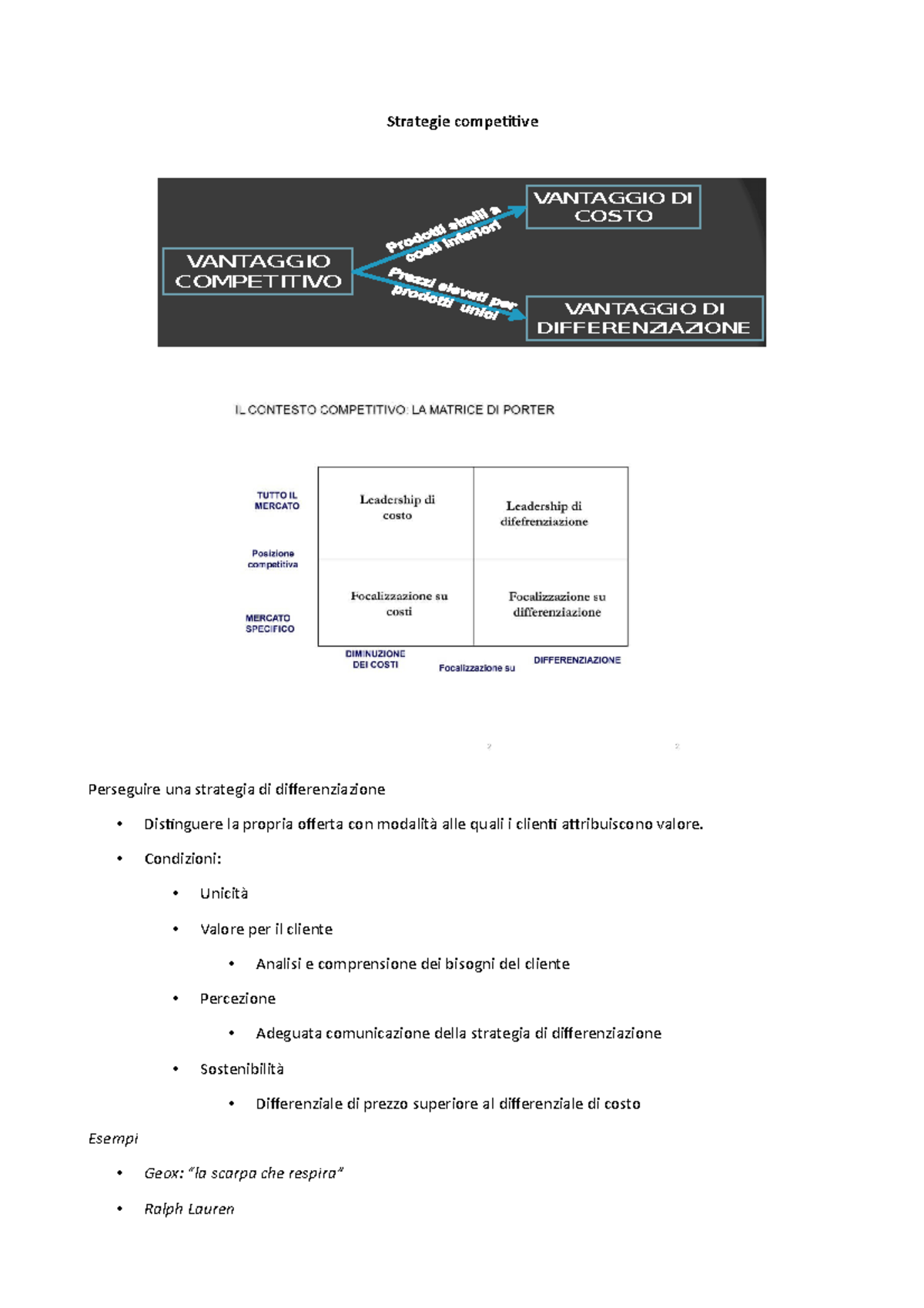 Lezione 6 la catena del valore - Strategie competitive VANTAGGIO ...