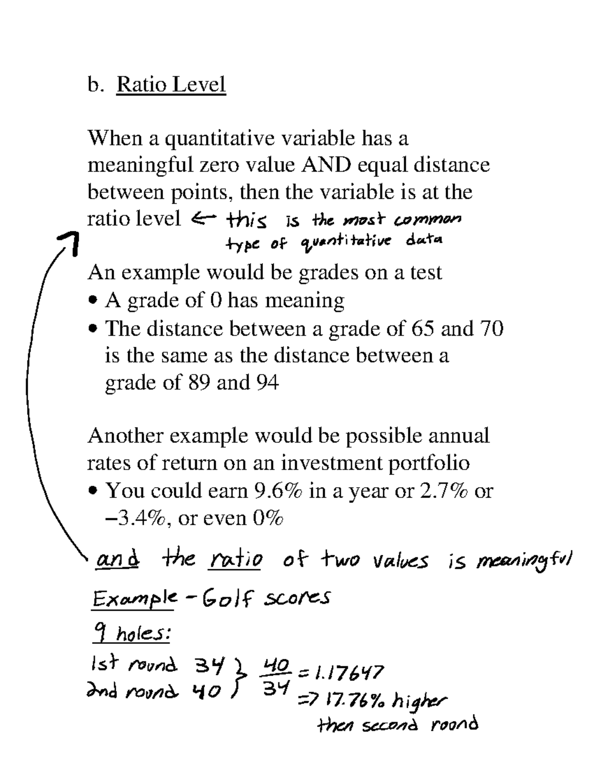 Chapter 1: Intro to Statistics and Business Analytics - Ratio Level - b ...