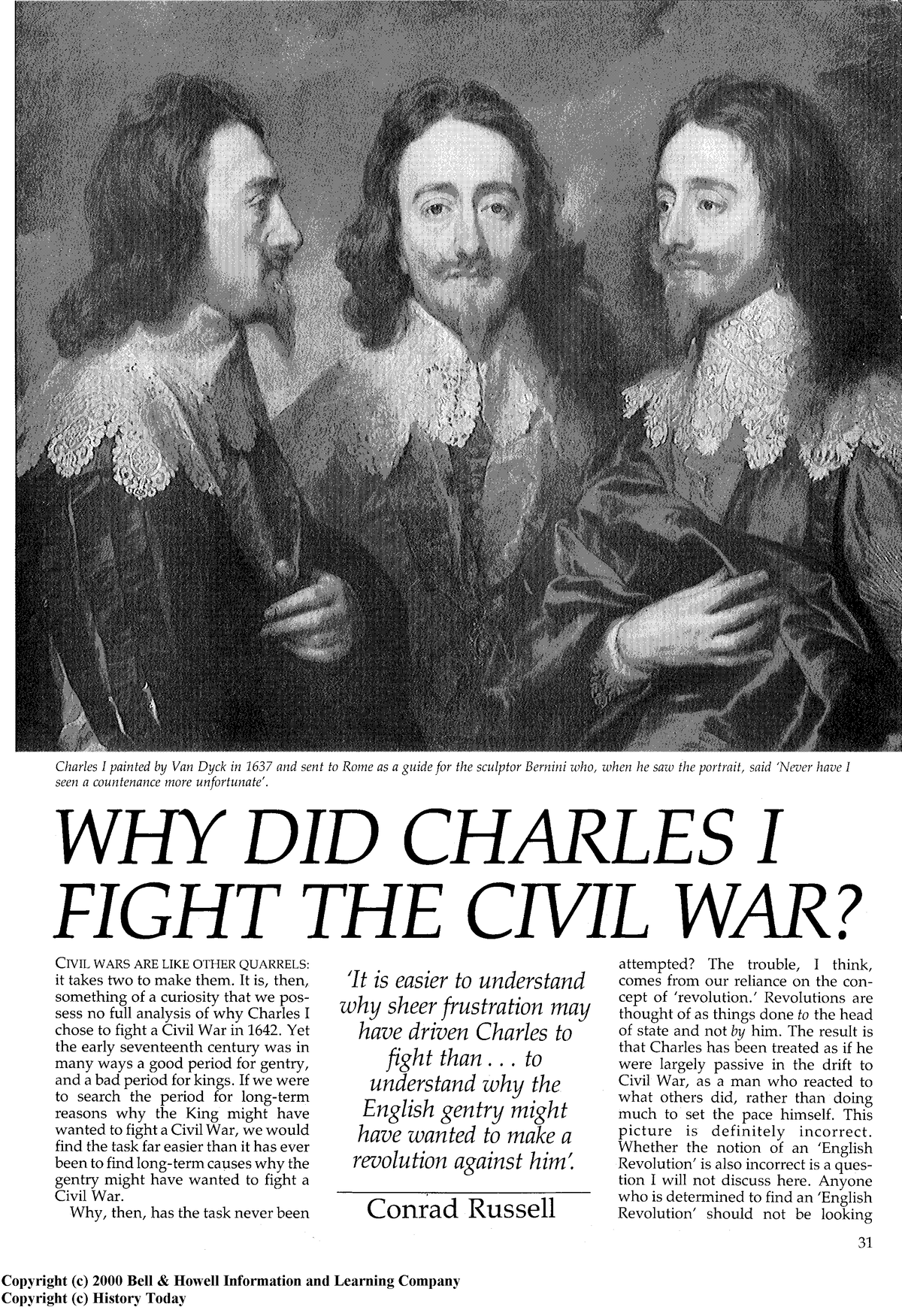 Russell why did Charles I decide to fight the civil war article History ...