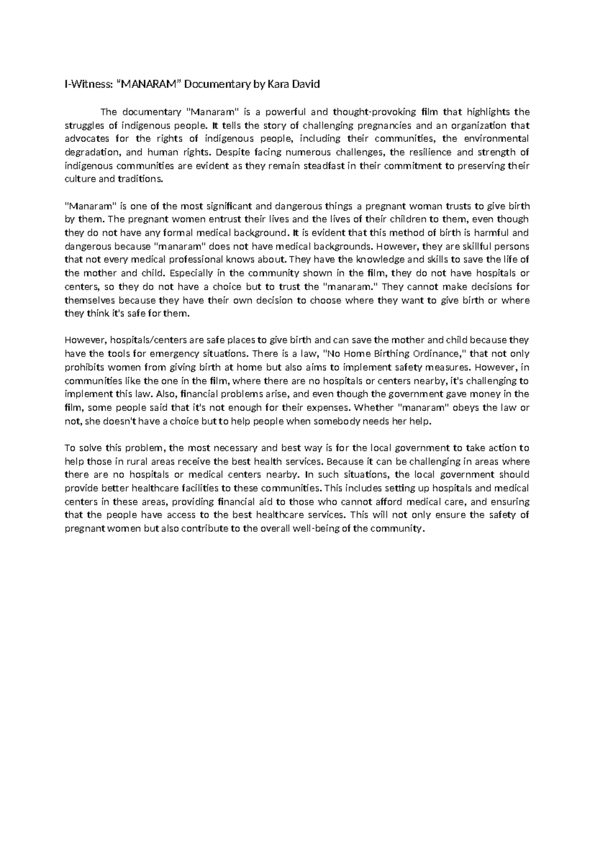 I-Witness Manaram - By Cara Dvid - I-Witness: “MANARAM” Documentary by ...