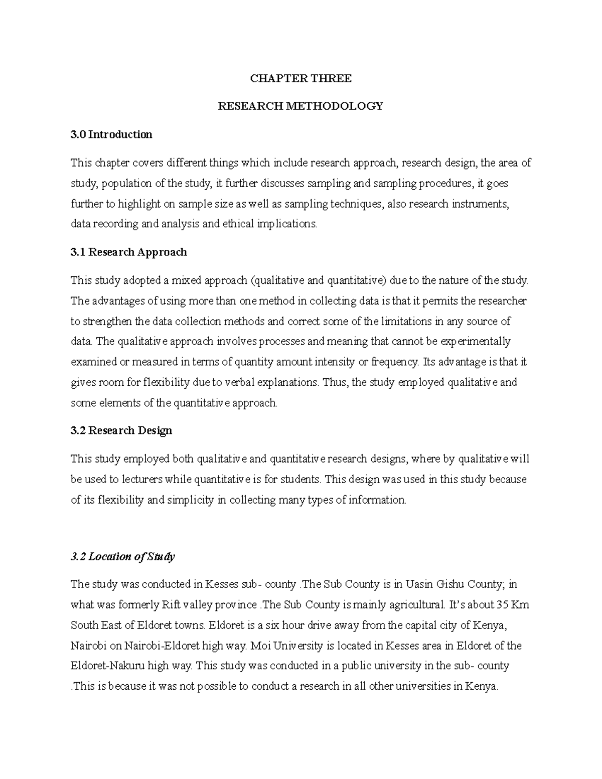 Chapter Three - pleasw - CHAPTER THREE RESEARCH METHODOLOGY 3 Introduction This chapter covers ...