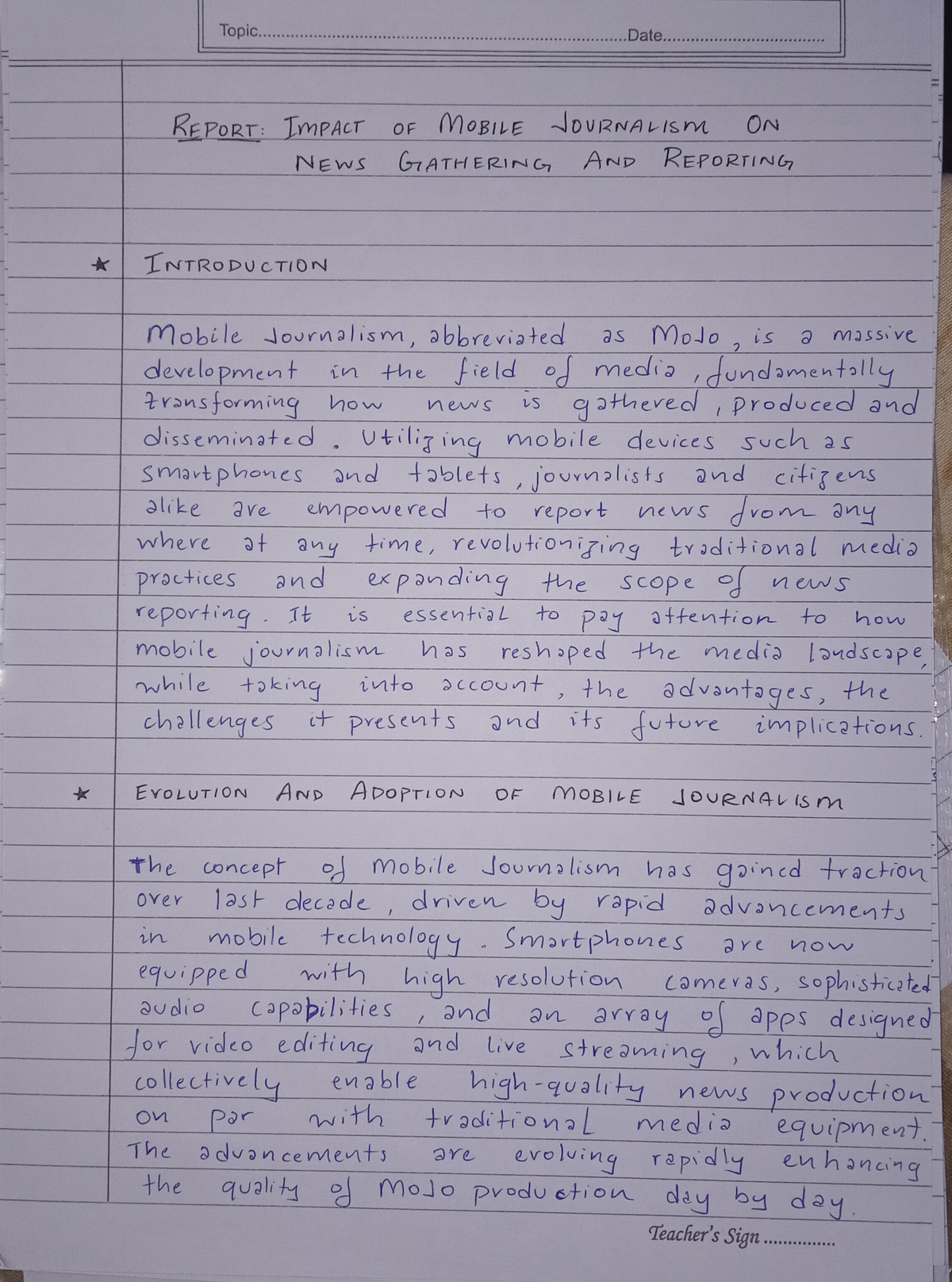 Binder 1 - B.A (H) Journalism, practical assignment for Continuous ...