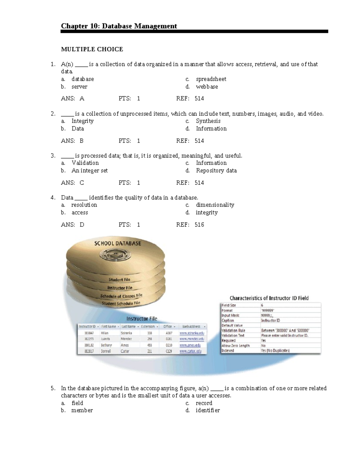 Chapter 10 Test - provides a practice material that know when you need ...
