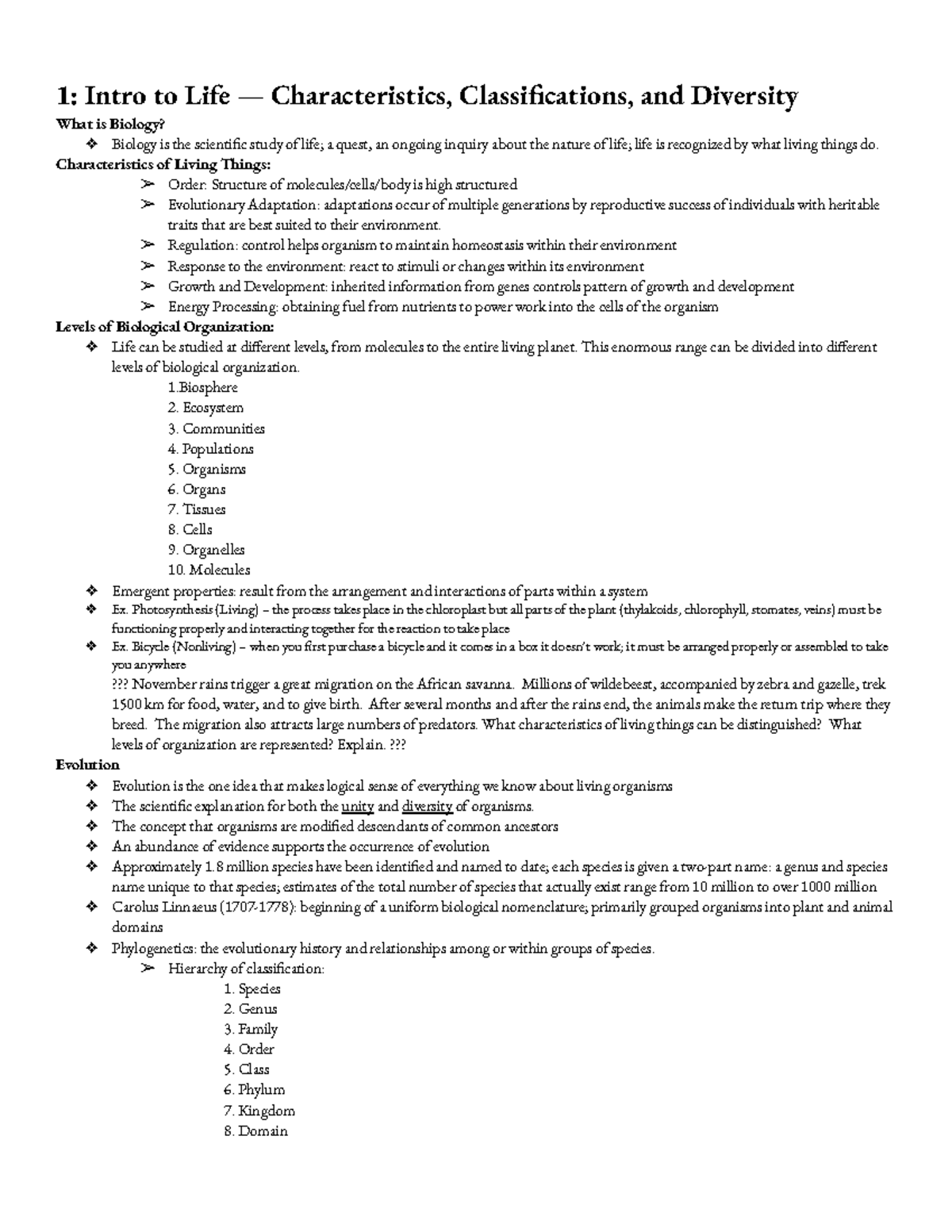 Biology - Covers information from the molecules basis of life, water's ...