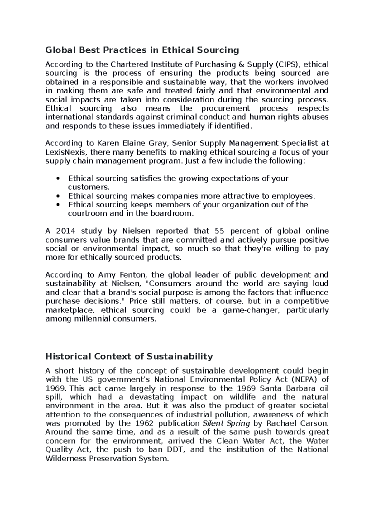 Introduction to Sustainability - Global Best Practices in Ethical ...