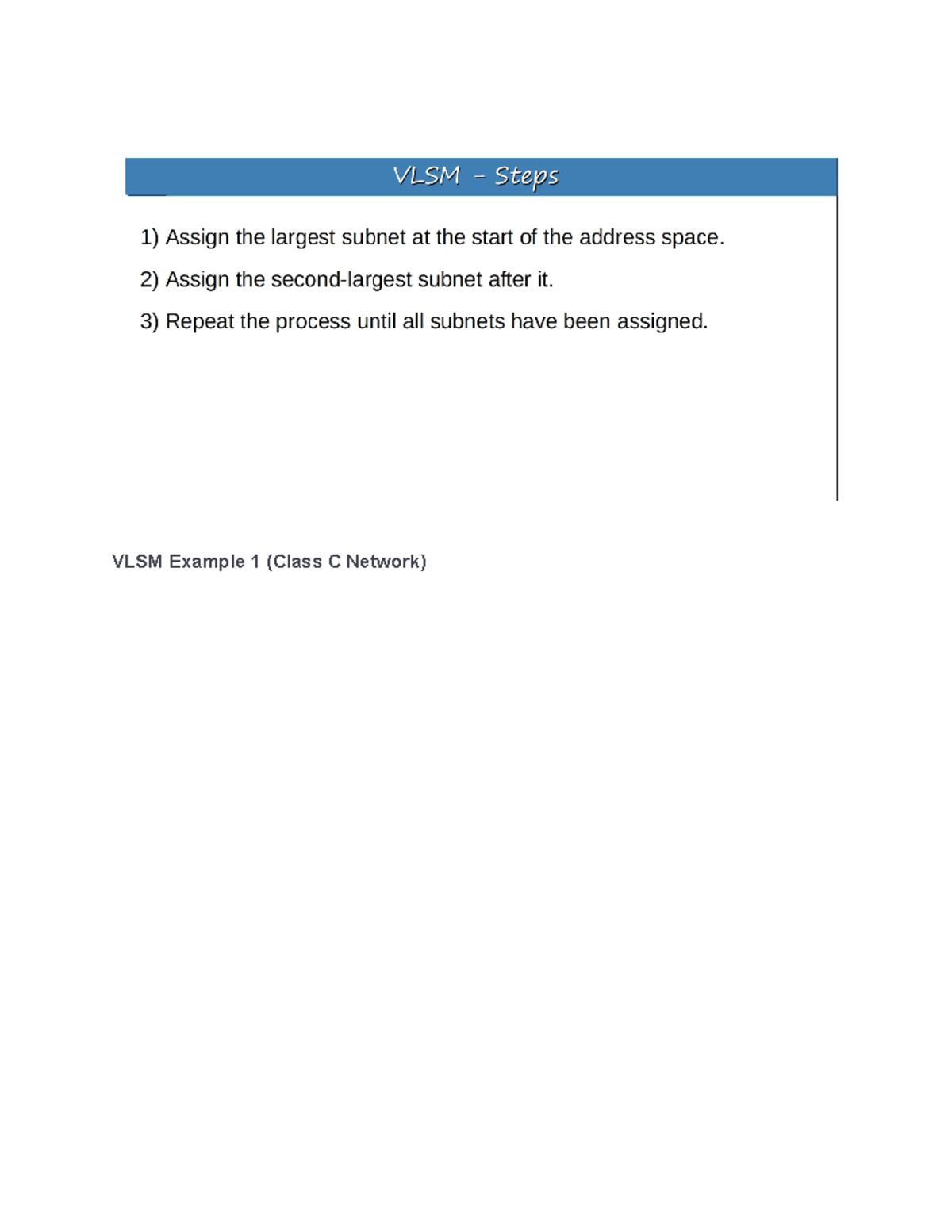VLSM (Autosaved) - description about network fundamental - VLSM Example ...