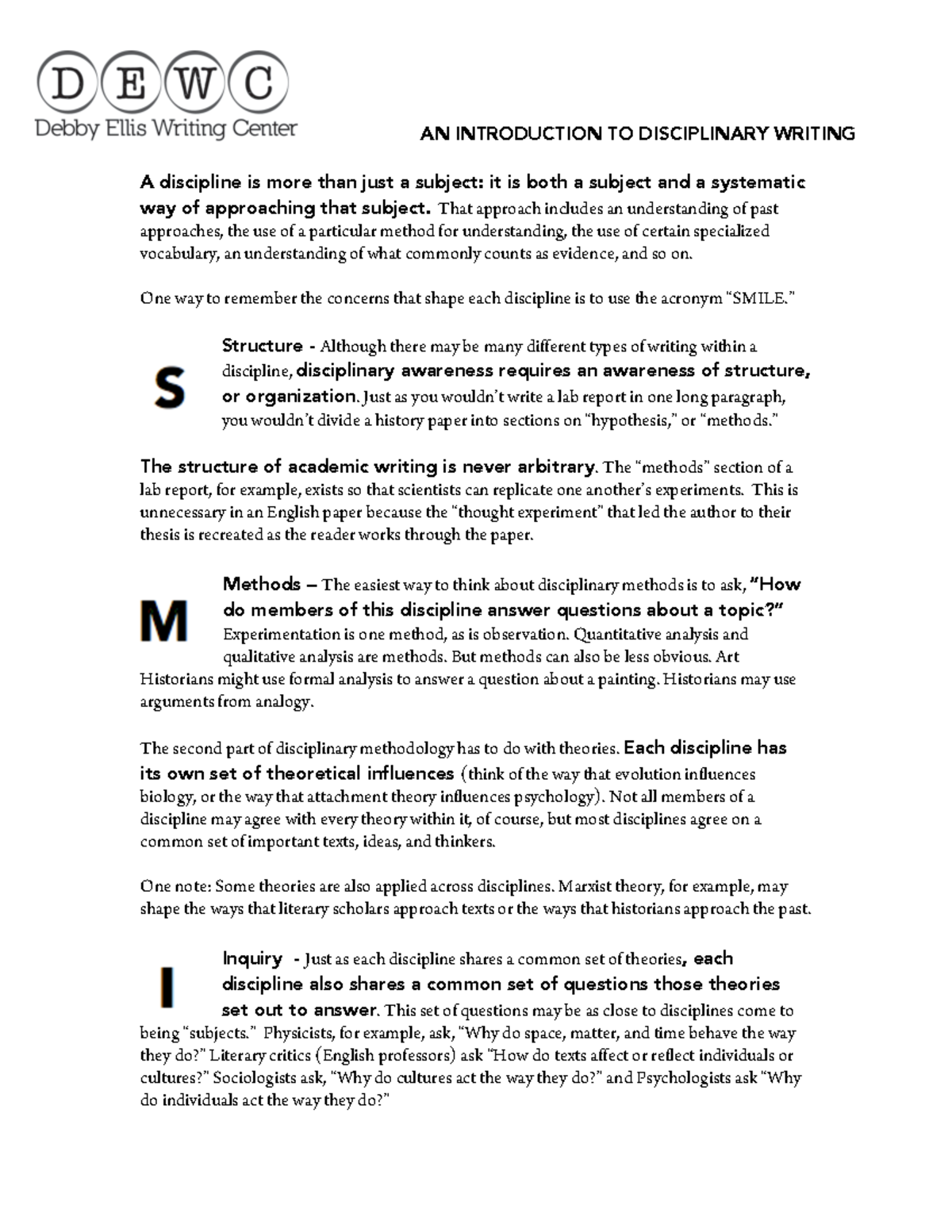 WHAT IS Discipline Paper - AN INTRODUCTION TO DISCIPLINARY WRITING A ...