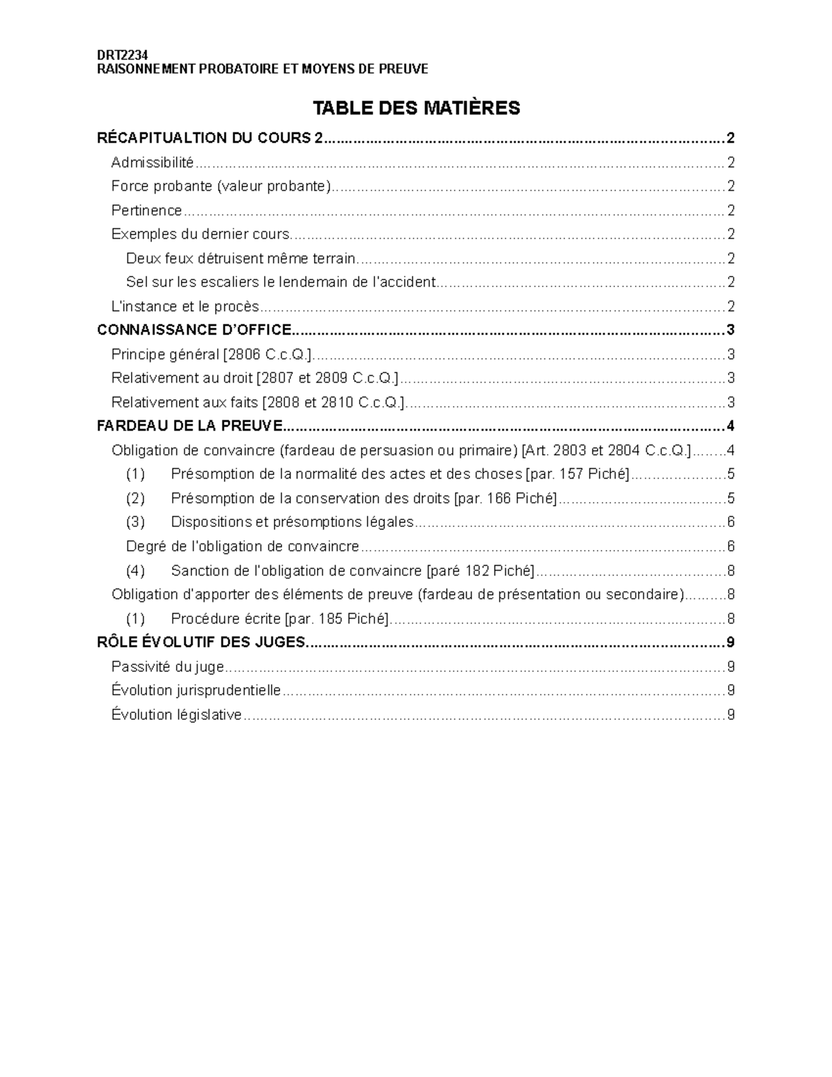 Cours 3 - 13 septembre - RAISONNEMENT PROBATOIRE ET MOYENS DE PREUVE ...