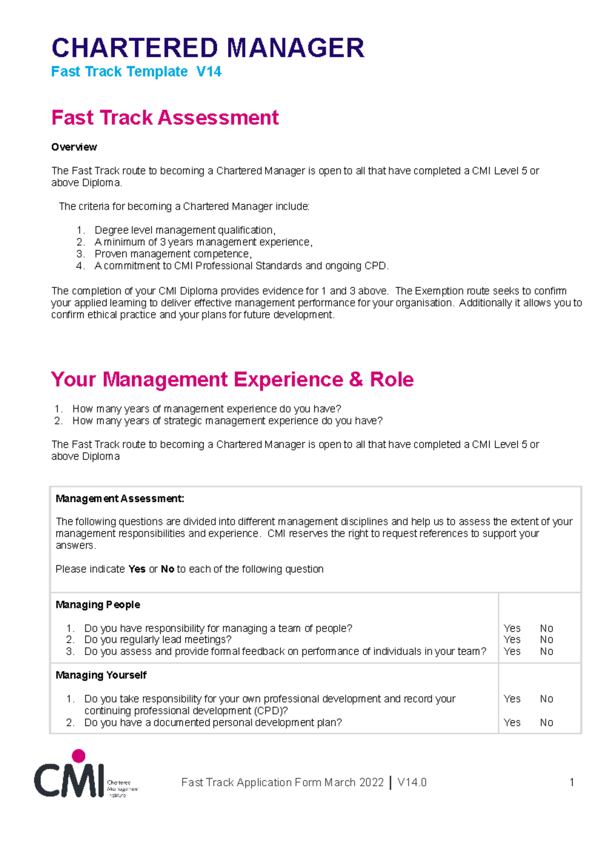 Cmgr-fast-track-exemption-application-form - CHARTERED MANAGER Fast Track Template V Fast Track ...