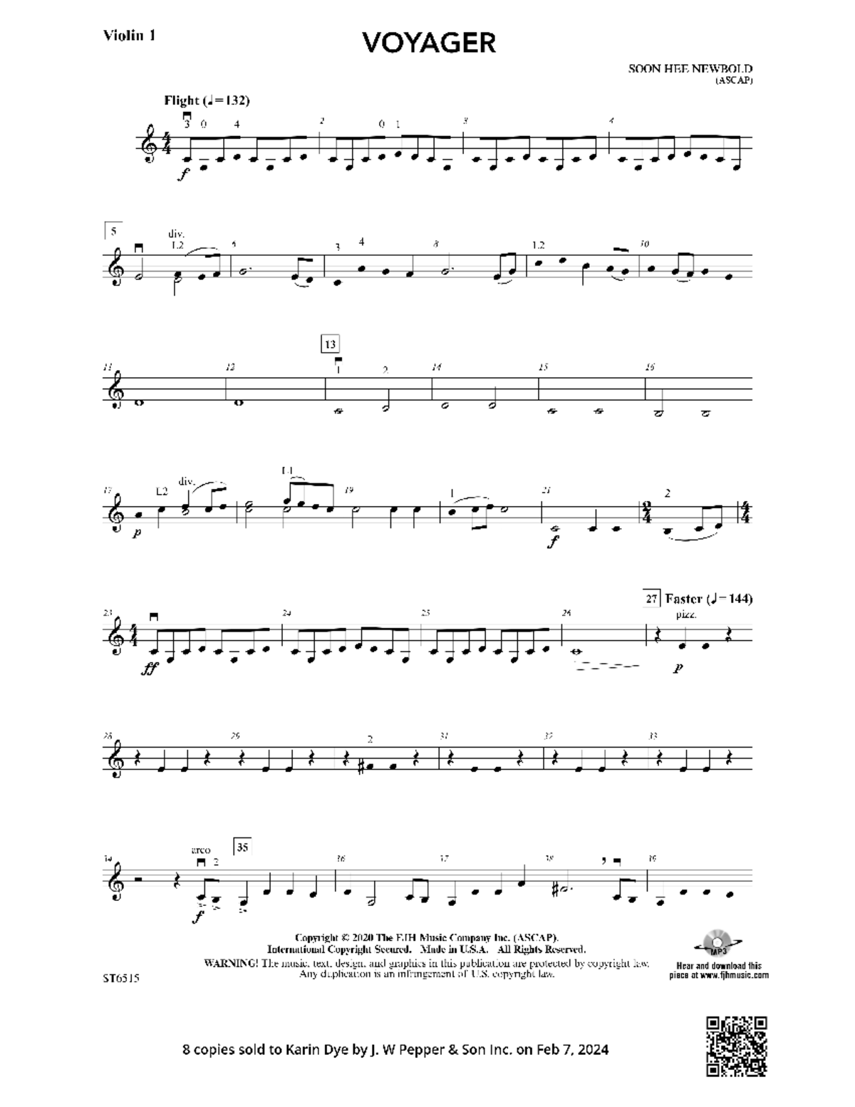 Voyager - Violin I - Studocu