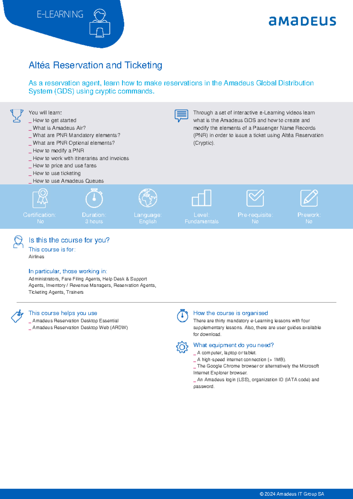 Amadeus Training Course 3927784553 - Altéa Reservation and Ticketing As ...