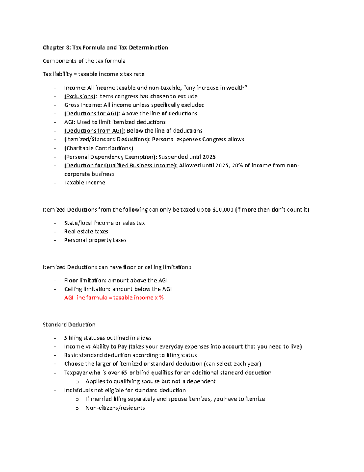 Chapter 3 - Tax Formula and Determination - Chapter 3: Tax Formula and ...