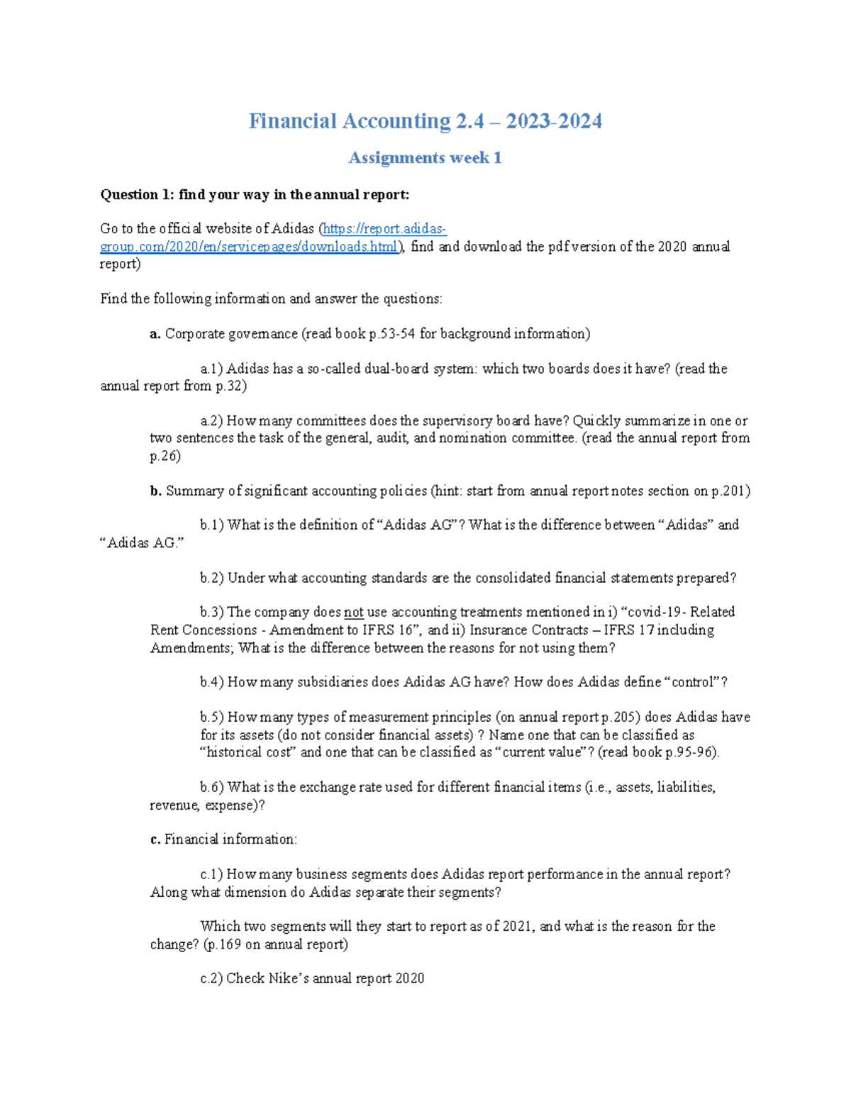 Financial Accounting tutorial week 1 - Financial Accounting 2 – 2023 ...