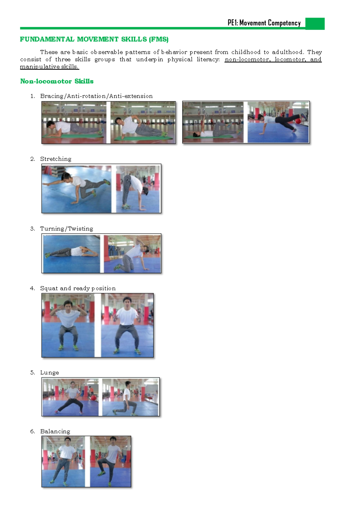 L4 Movement-Competency 2 - FUNDAMENTAL MOVEMENT SKILLS (FMS) These are ...