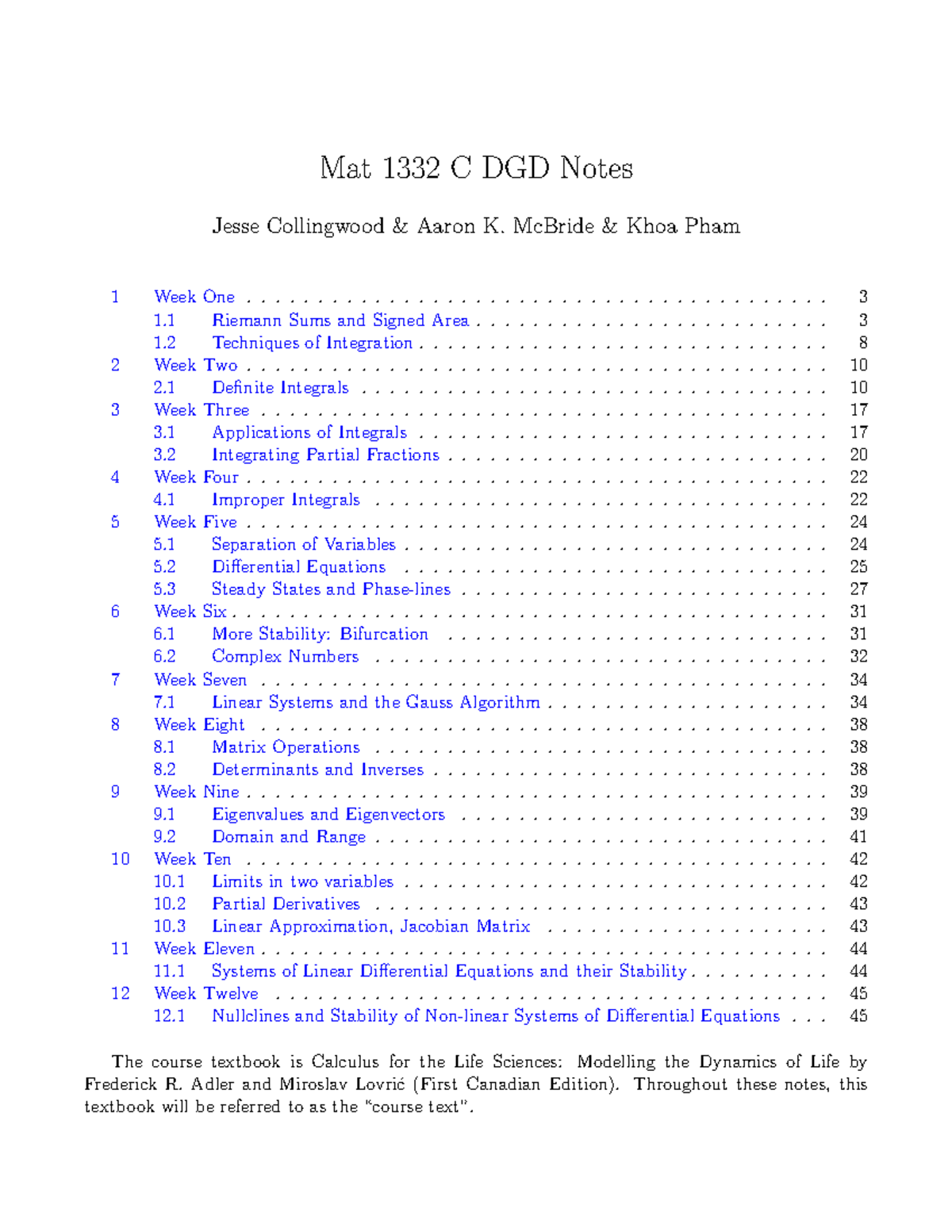 DGD Notes - Mat 1332 C DGD Notes The course textbook is Calculus for ...