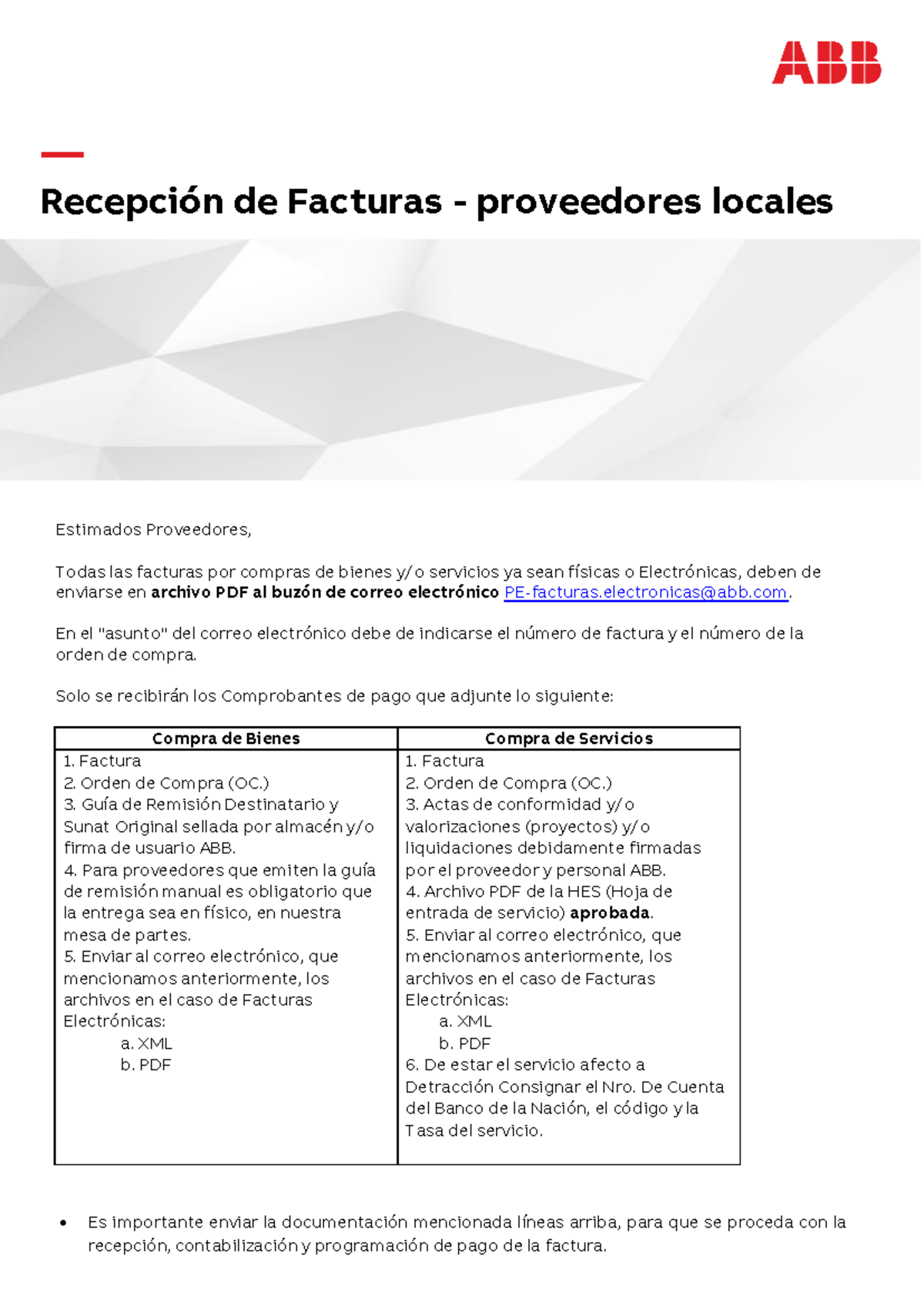 Comunicado recepción de facturas - — Recepción de Facturas ...