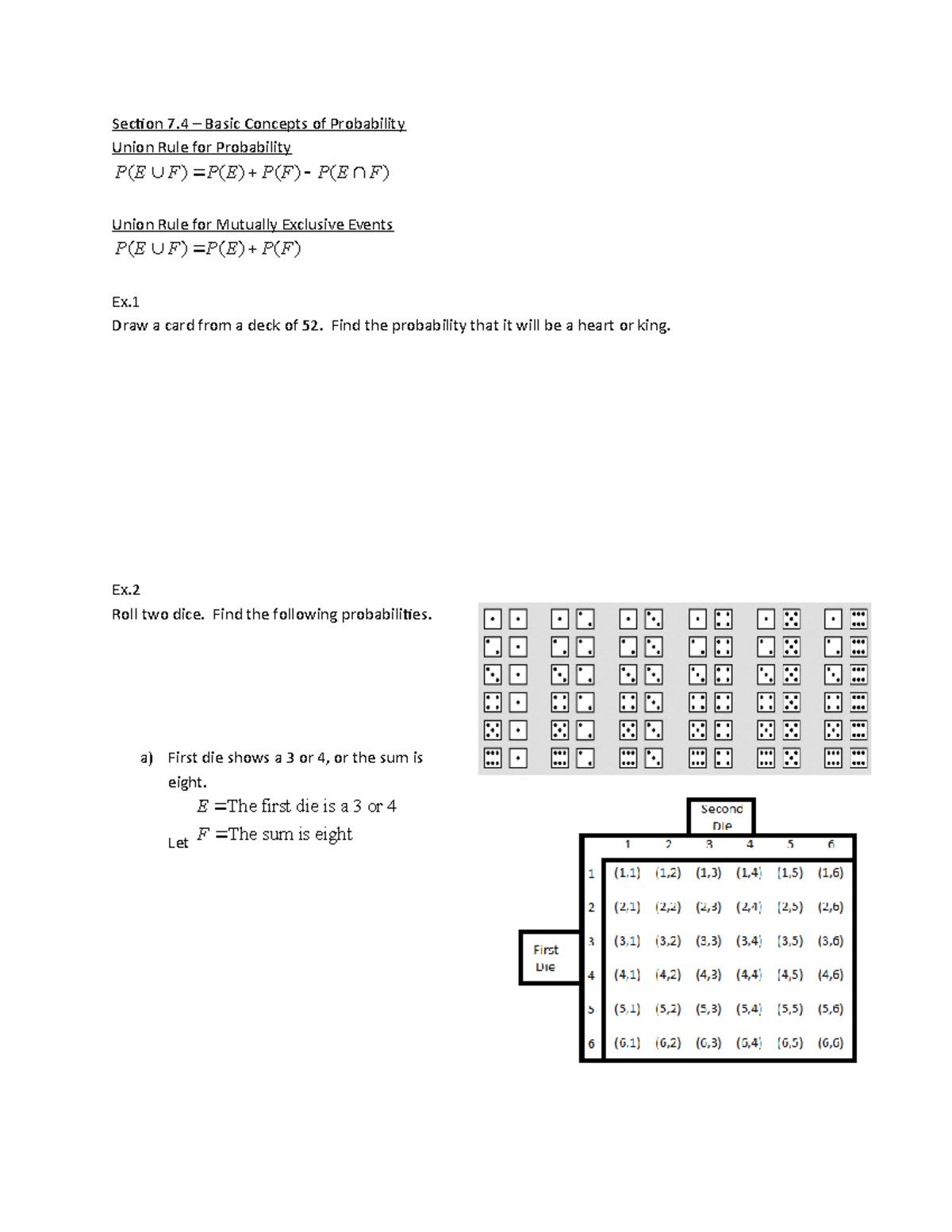 MATH 1324 Section 7.4 Notes - Section 7 – Basic Concepts of Probability ...