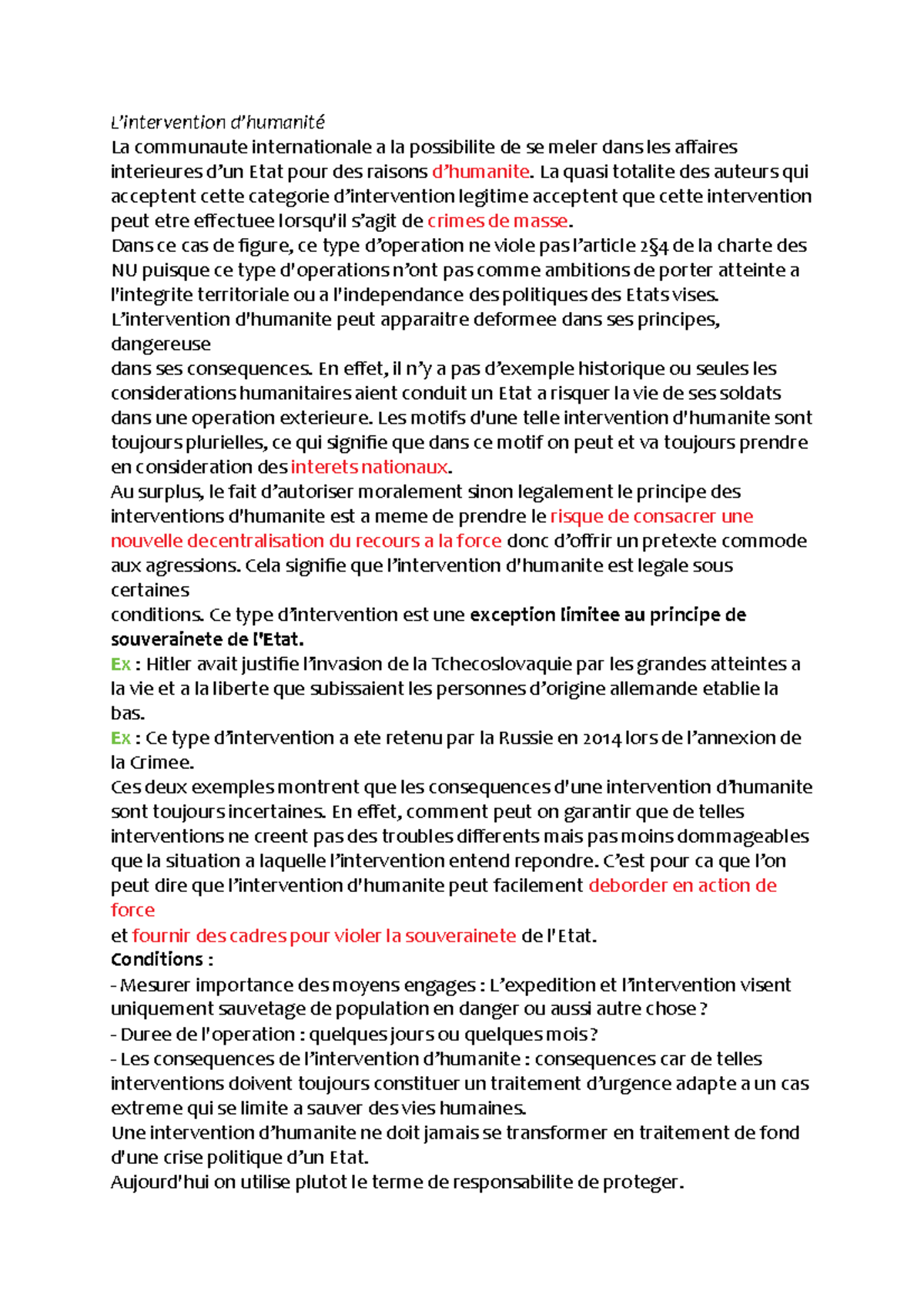 L’intervention d’humanité - L’intervention d’humanité La communaute ...