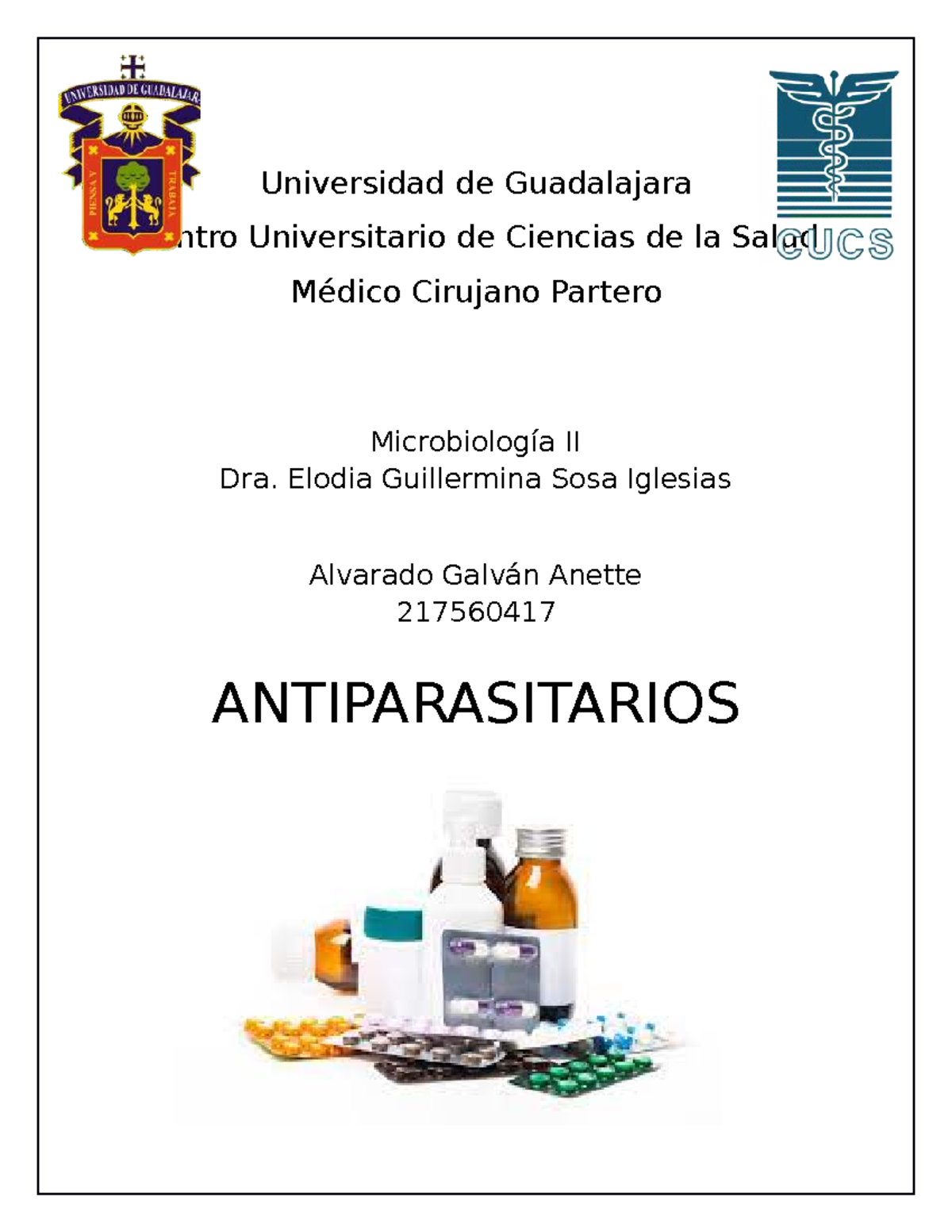 Clasificación de los Antiparasitarios y sus usos - Microbiología - UDeG ...