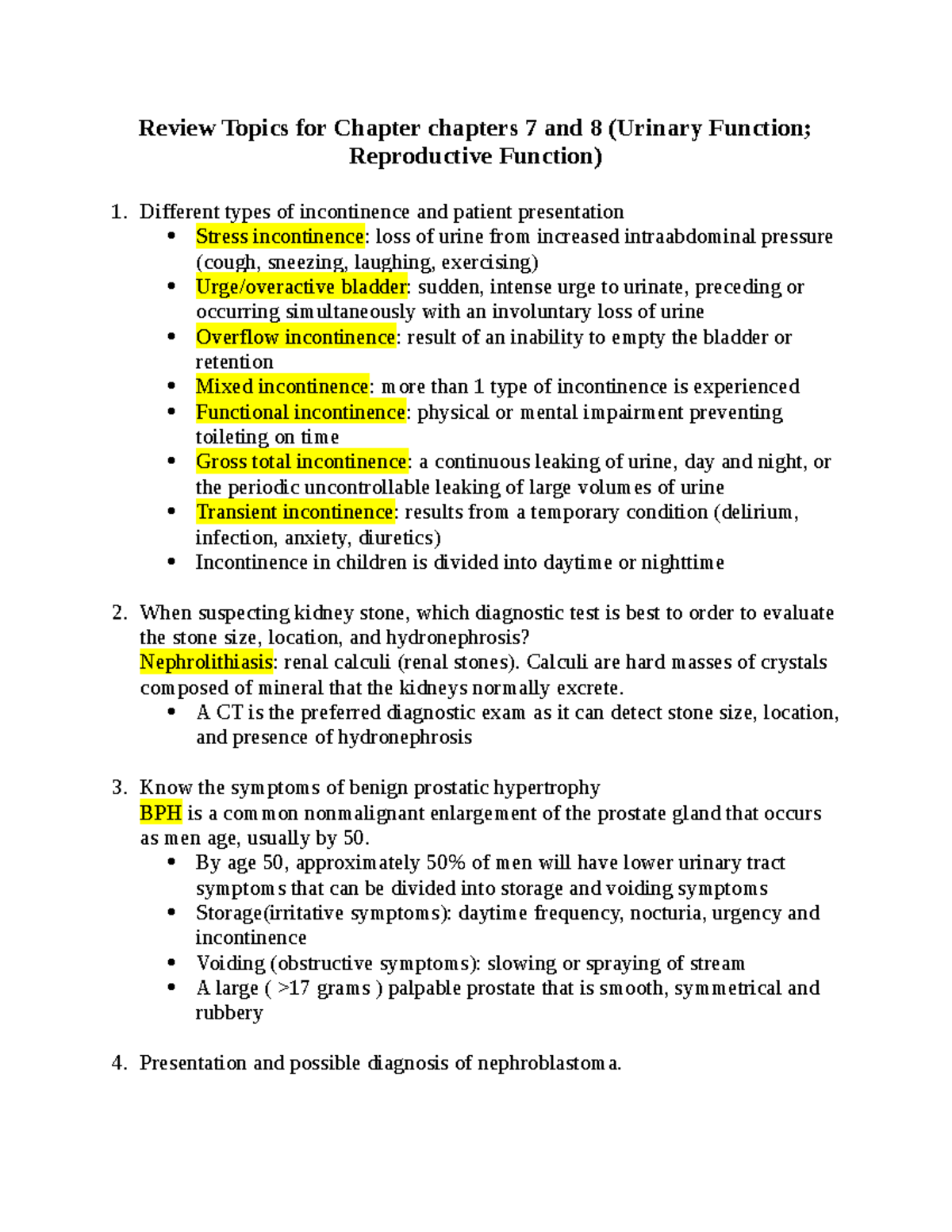Chapters 7 and 8 Advanced Patho - Review Topics for Chapter chapters 7 ...