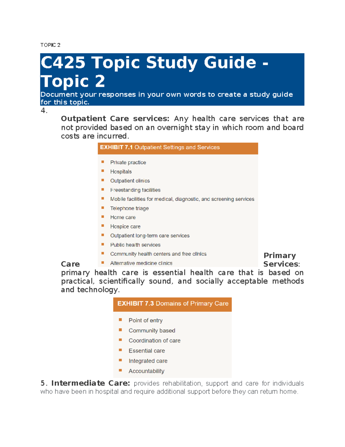 C425 notes - TOPIC 2 C425 Topic Study Guide - Topic 2 Document your ...
